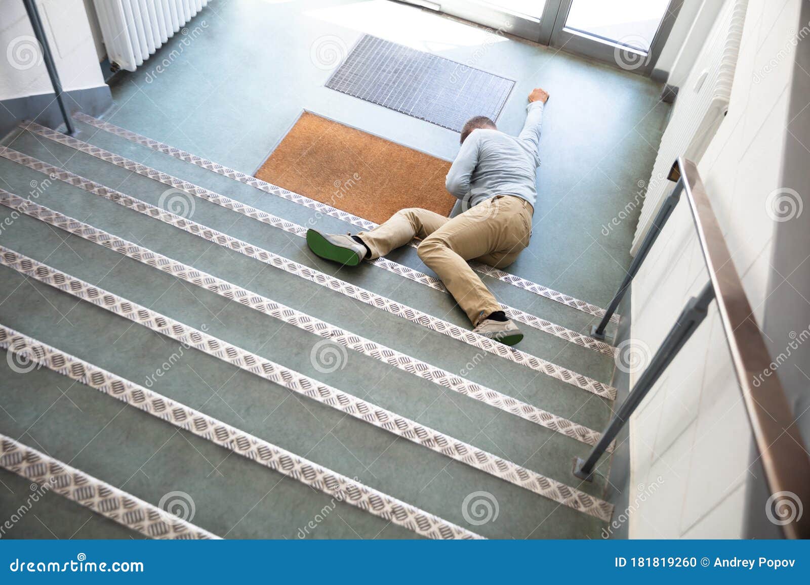 Unconscious Man Lying on Staircase Stock Photo - Image of emergency ...