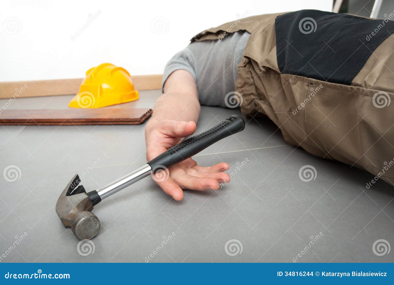 Unconscious worker stock photo. Image of hard, person - 34816244