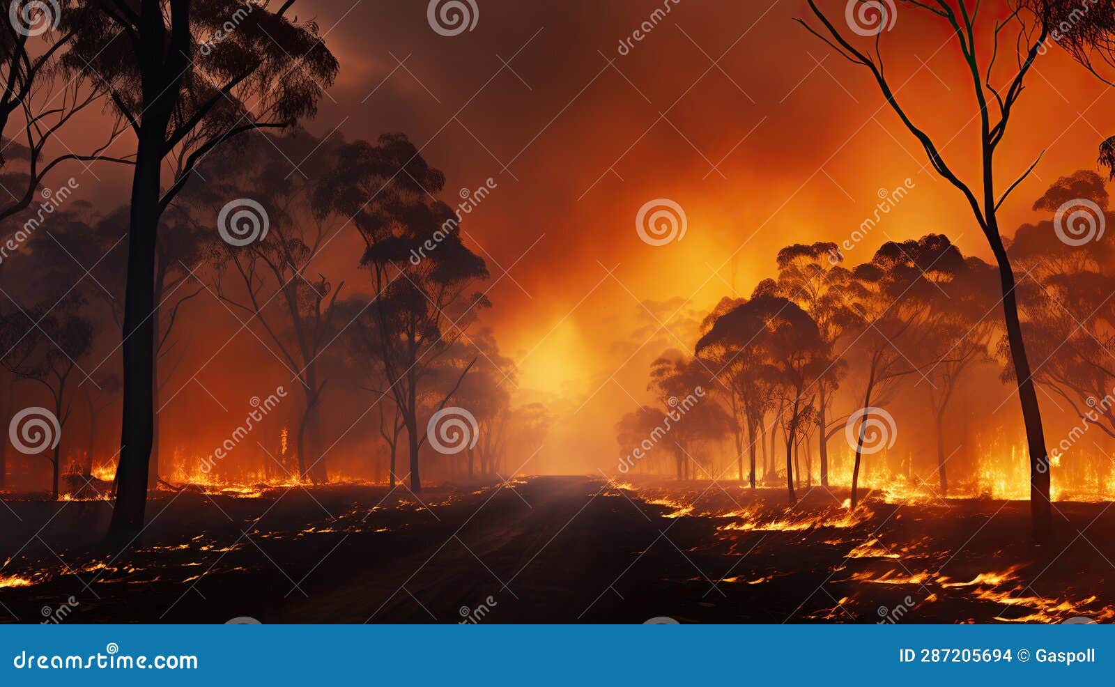 Uncontrolled Forest Fires stock illustration. Illustration of ...