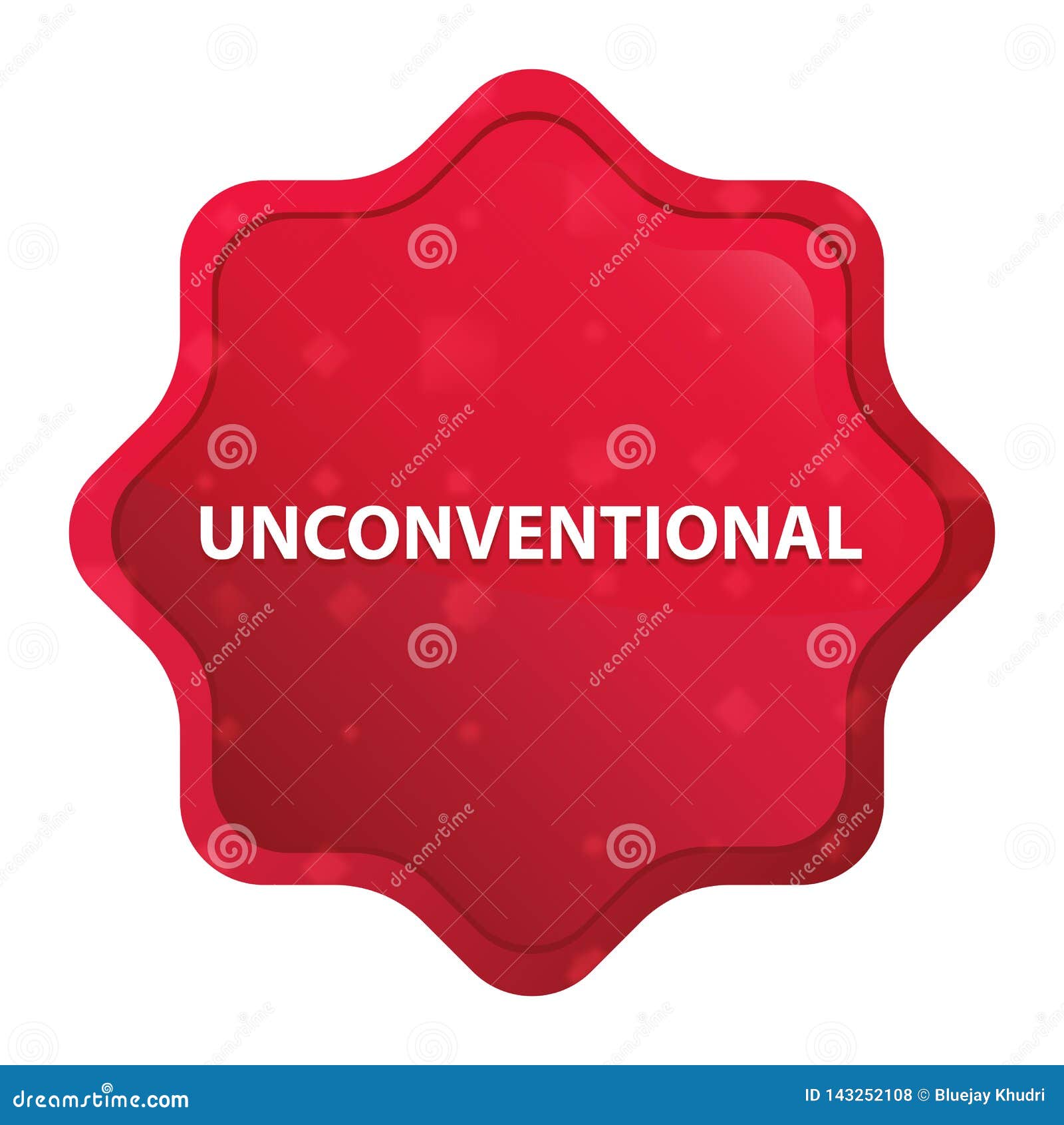 Unconventional Misty Rose Red Starburst Sticker Button Stock ...