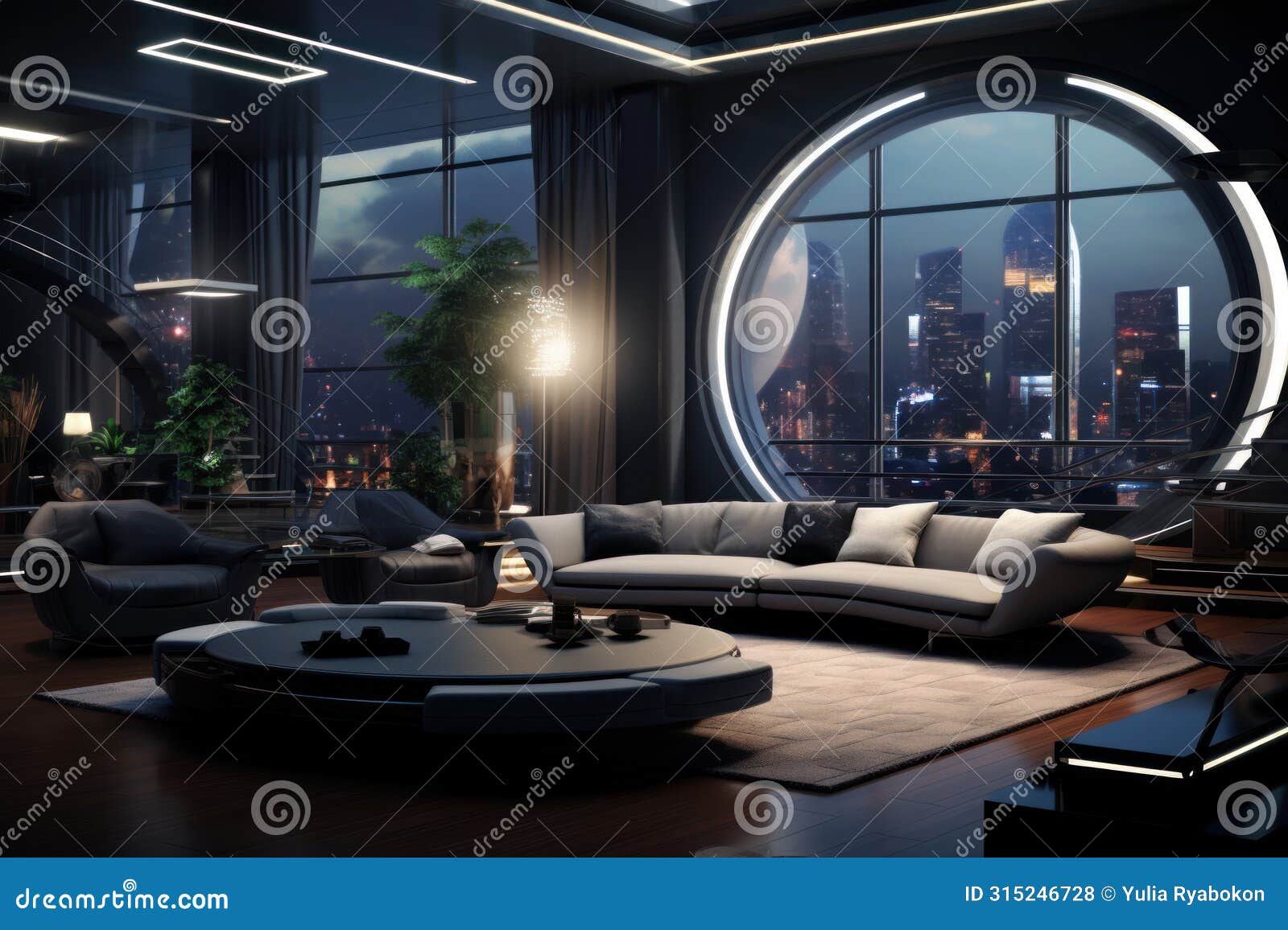 Unconventional Modern Concept Room. Generate Ai Stock Illustration ...