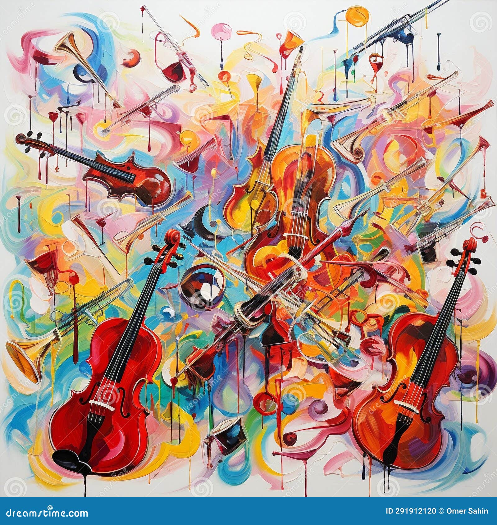 Unconventional Orchestra: Abstract Expressionism Artwork Stock Photo ...