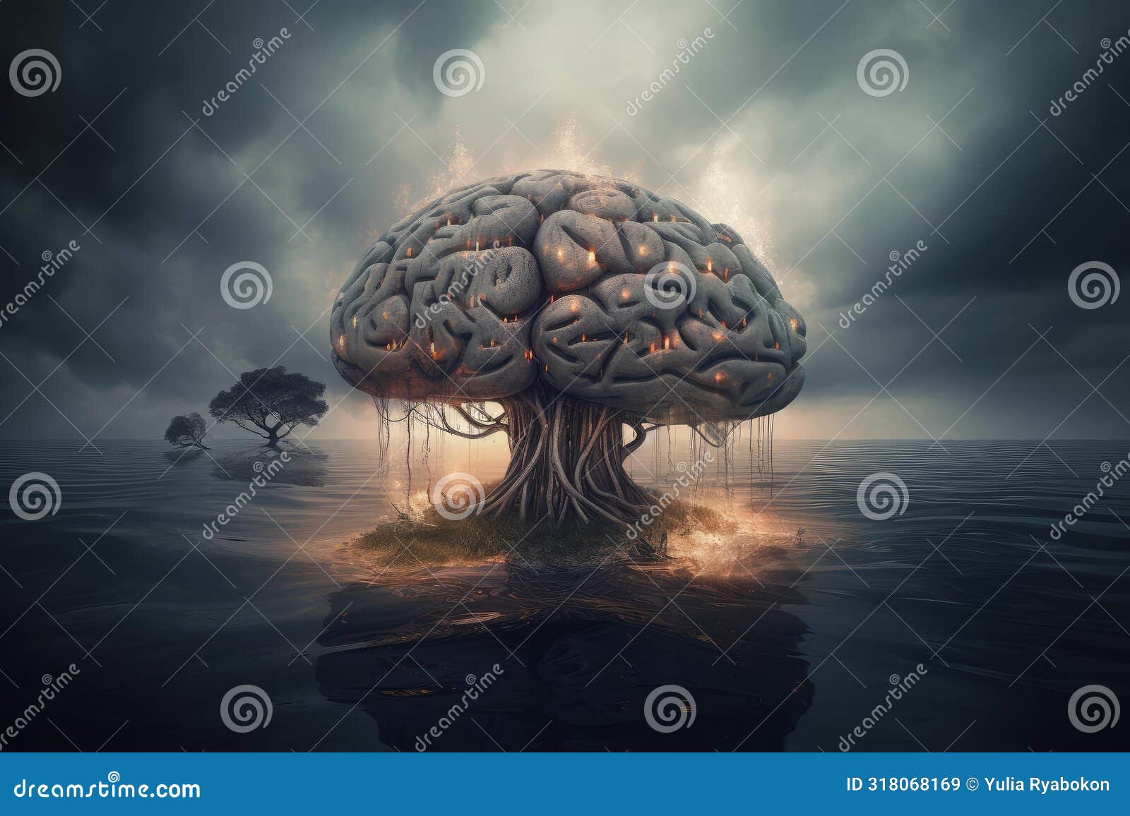 Unconventional Surreal Brain. Generate Ai Stock Illustration ...