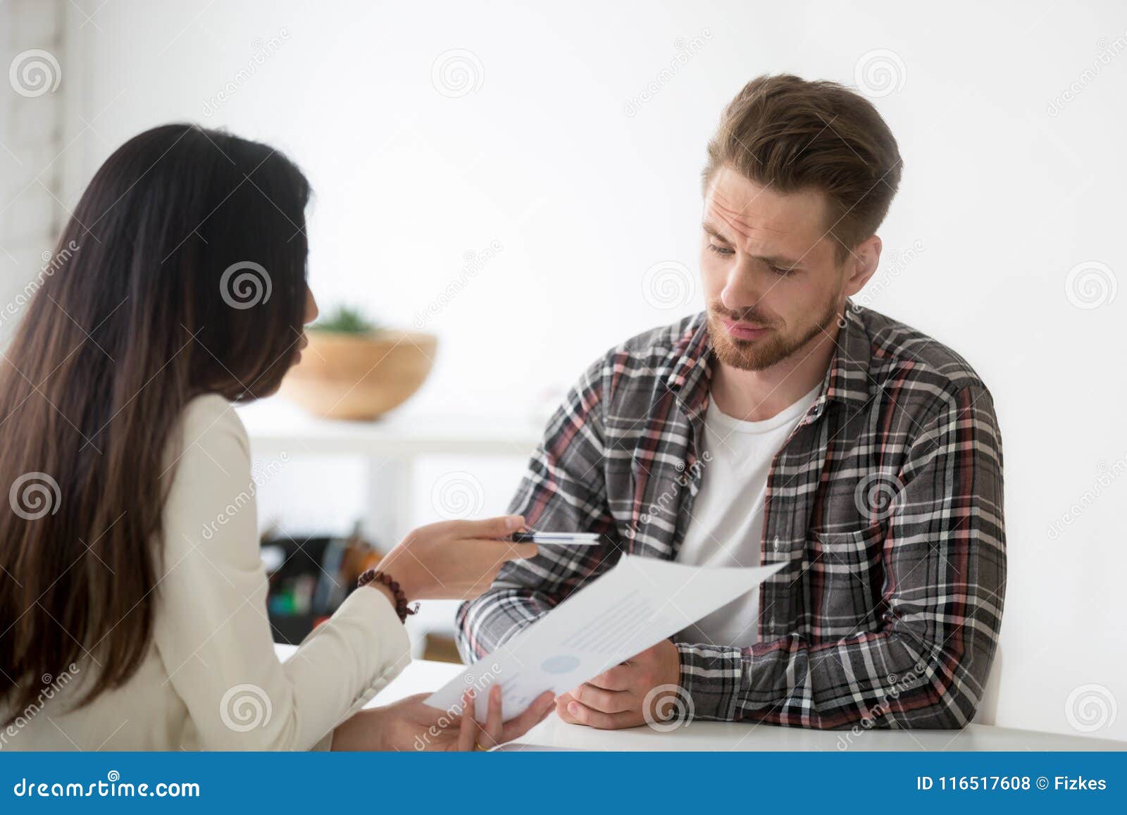 Unconvinced Skeptical Client Looking Doubtful about Deal Listeni Stock ...