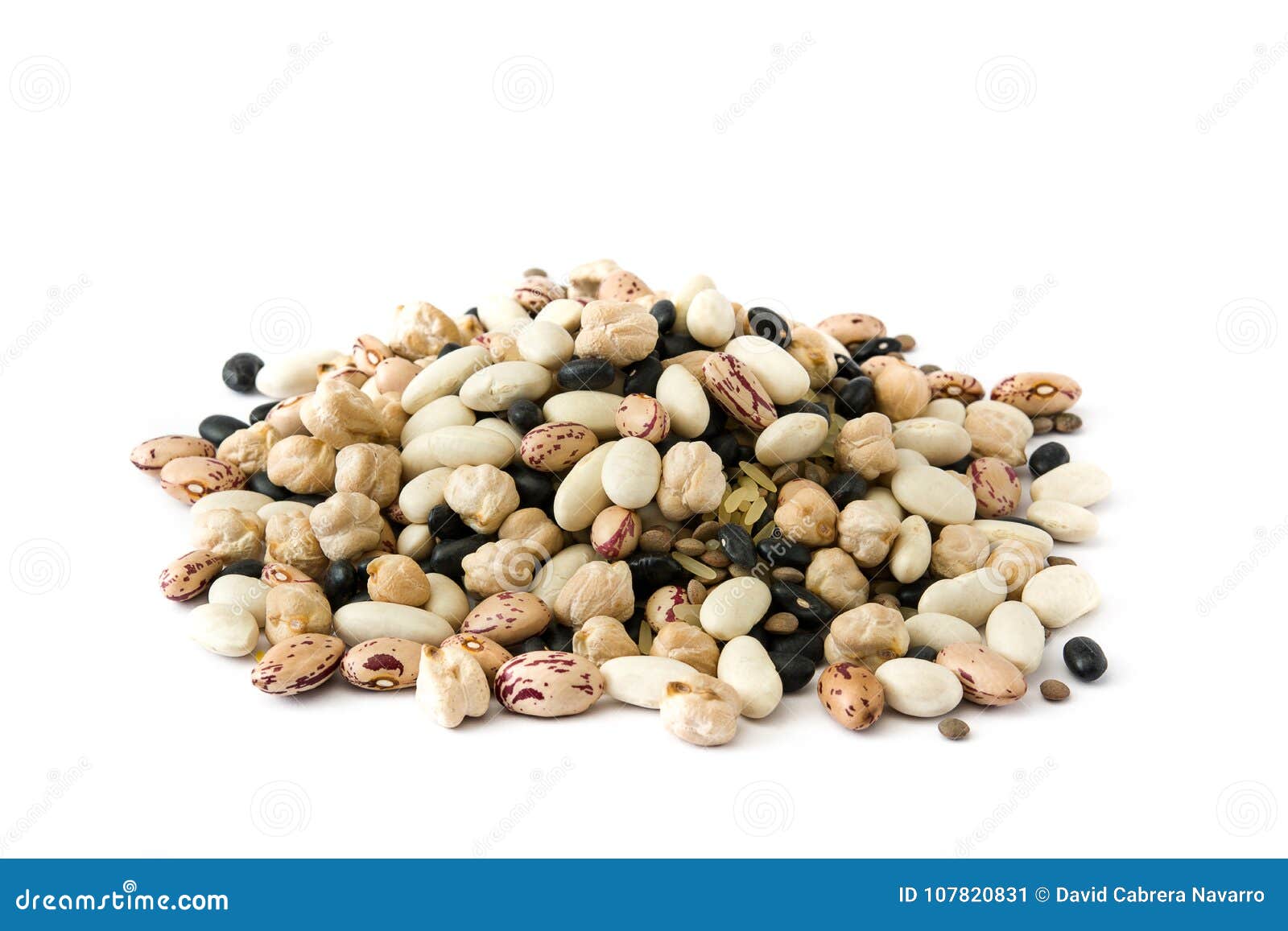 Assorted Legumes Isolated on White Background. Stock Image - Image of ...