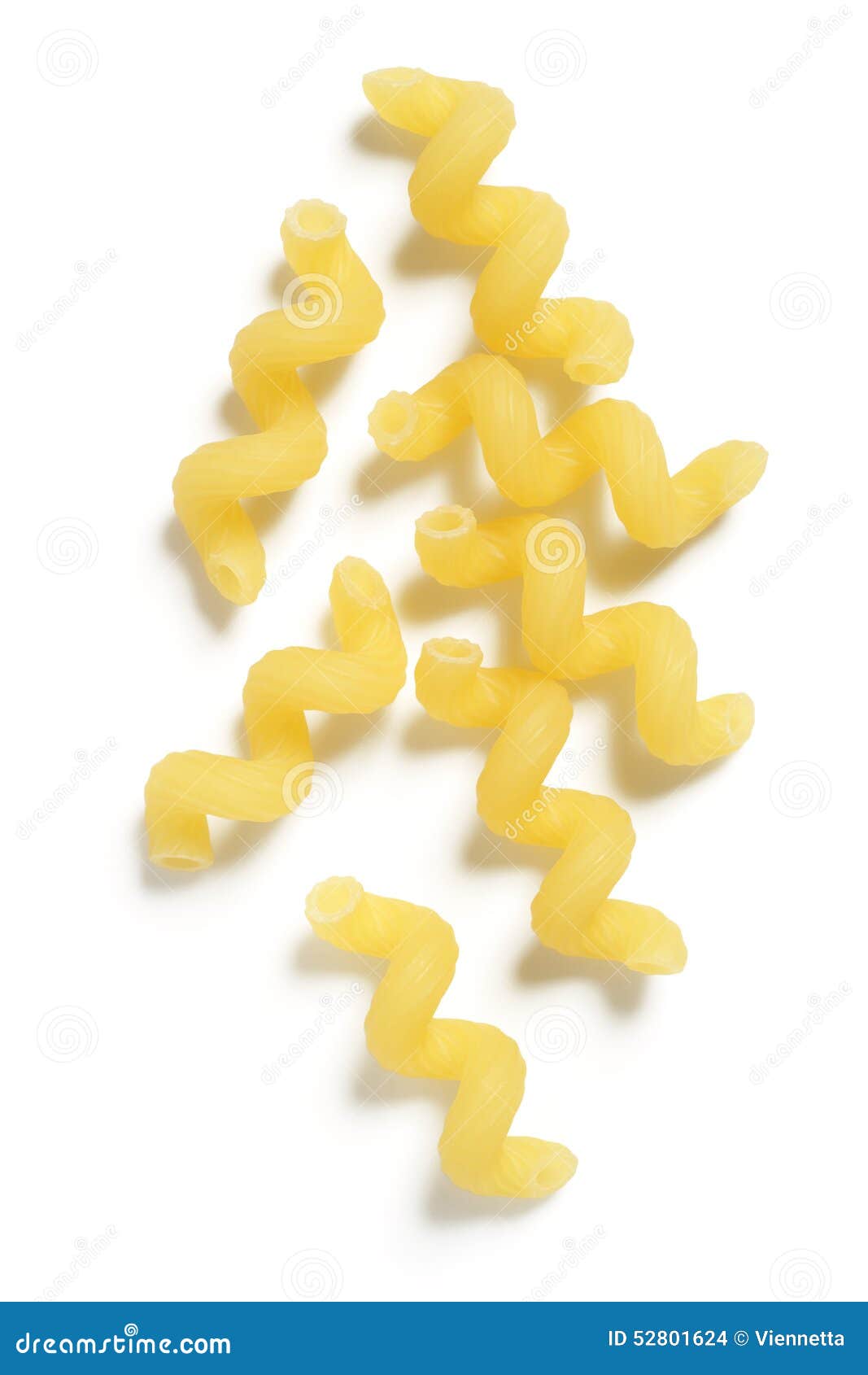 Uncooked Cavatappi or Corkscrew Pasta on White Background Stock Photo ...