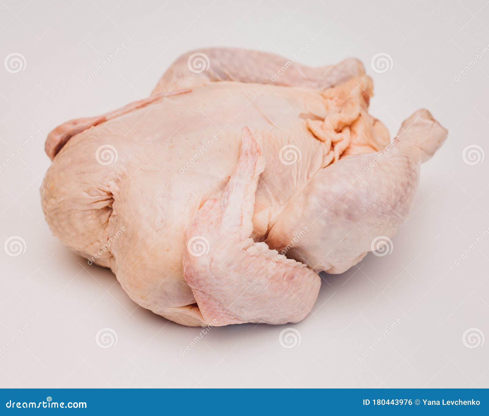 Uncooked Chicken. Big And Thick. Rests On The Back. Isolated On A White ...