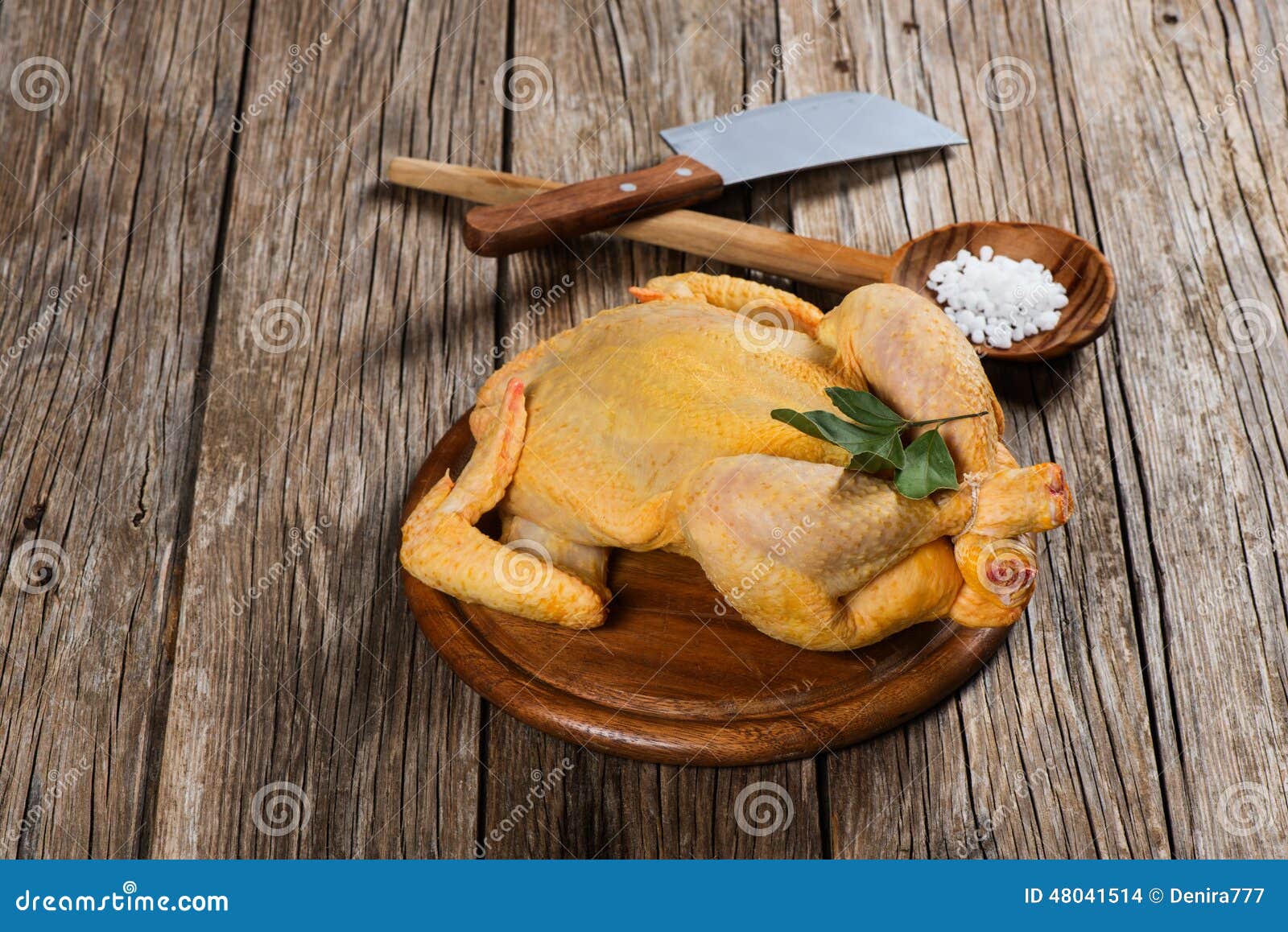 Uncooked Chicken on a Old Wooden Table Stock Photo - Image of cooking ...