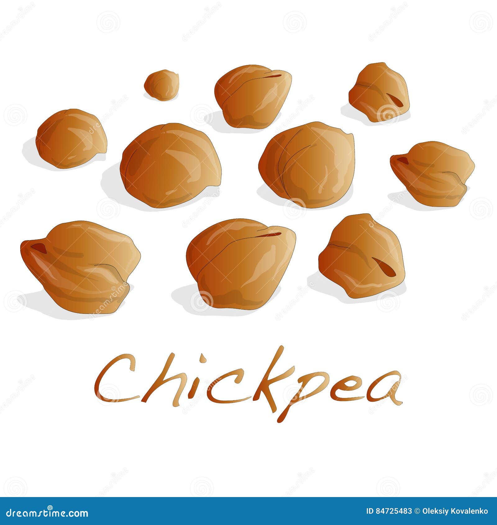 Uncooked Chickpeas on White Background Stock Vector - Illustration of ...