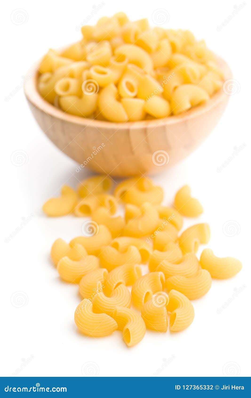 Uncooked elbow macaroni. stock photo. Image of ingredient - 127365332