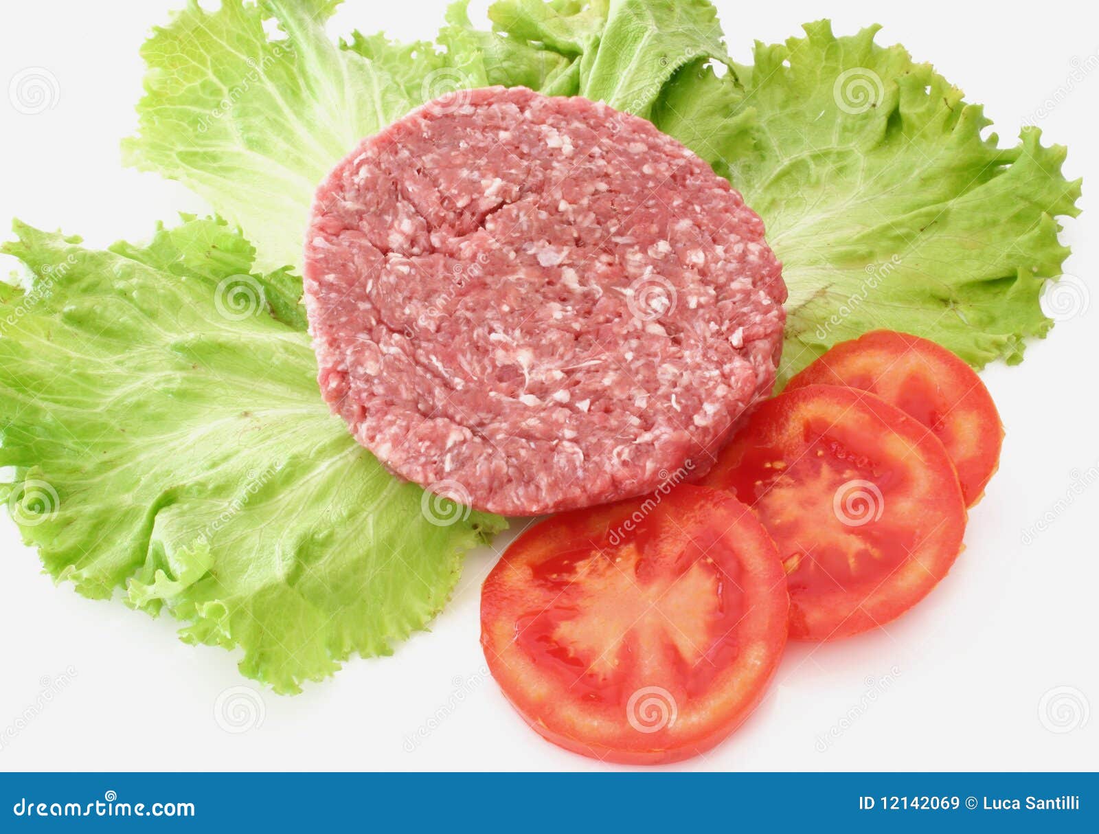 Uncooked hamburger stock image. Image of greasy, green - 12142069