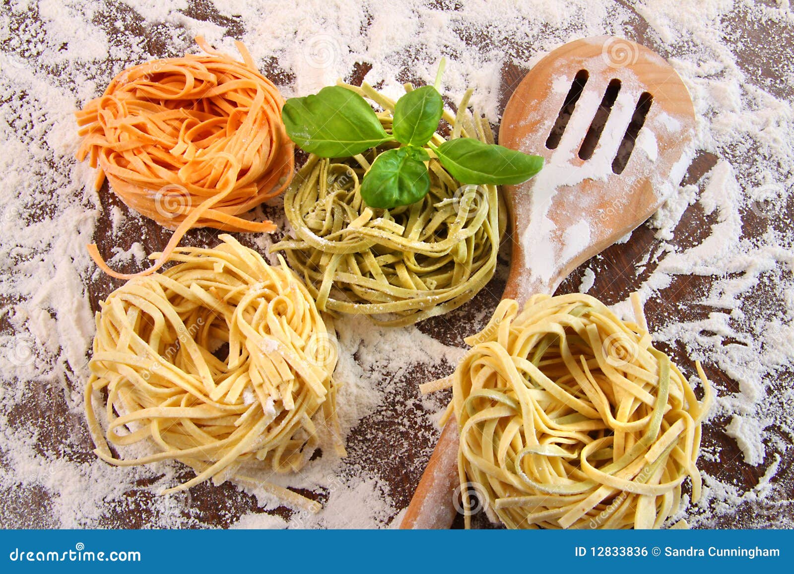 Uncooked Italian Pasta in Three Colors Stock Photo - Image of italy ...