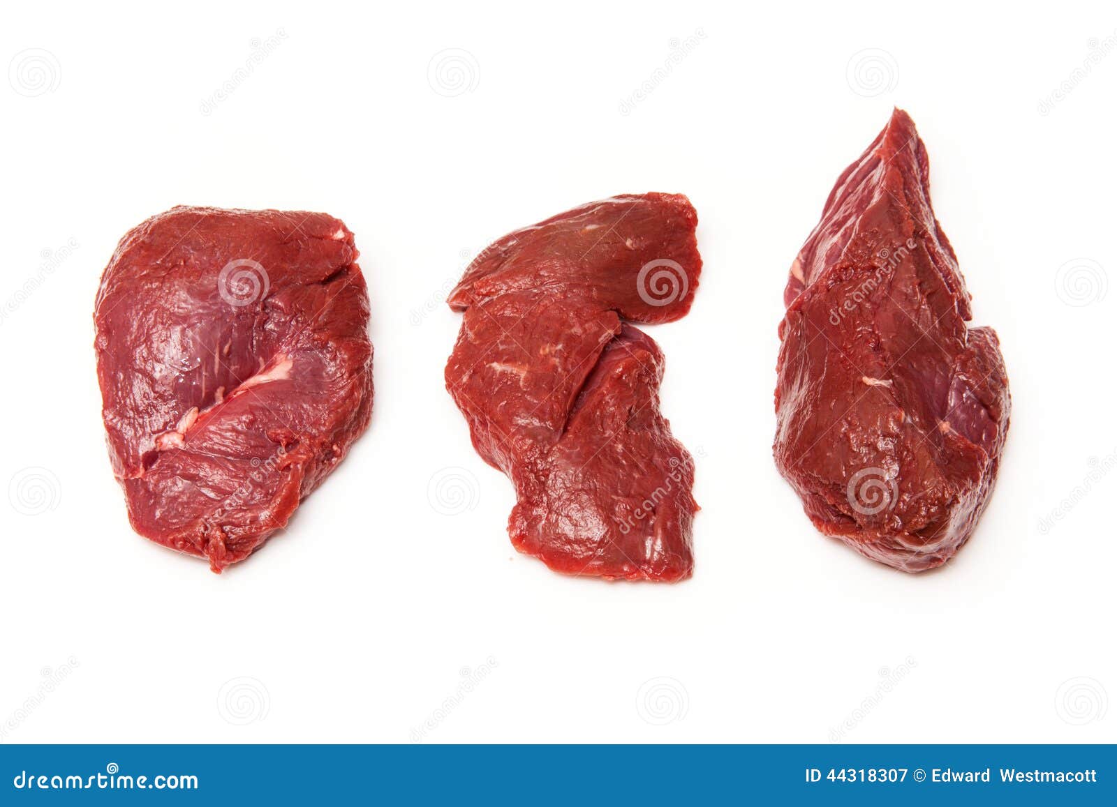Uncooked Kangaroo Meat Steaks, Isolated Stock Image - Image of malu ...