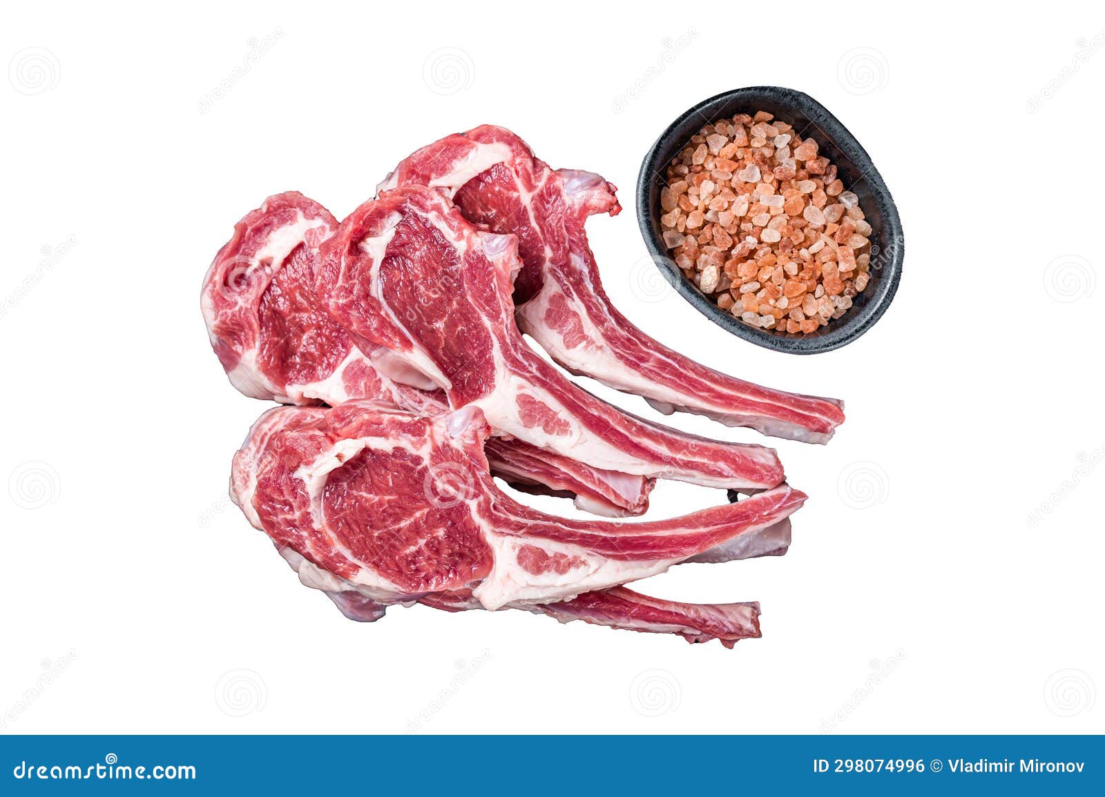 Uncooked Lamb Mutton Chops, Raw Meat Steaks. Isolated, White Background ...