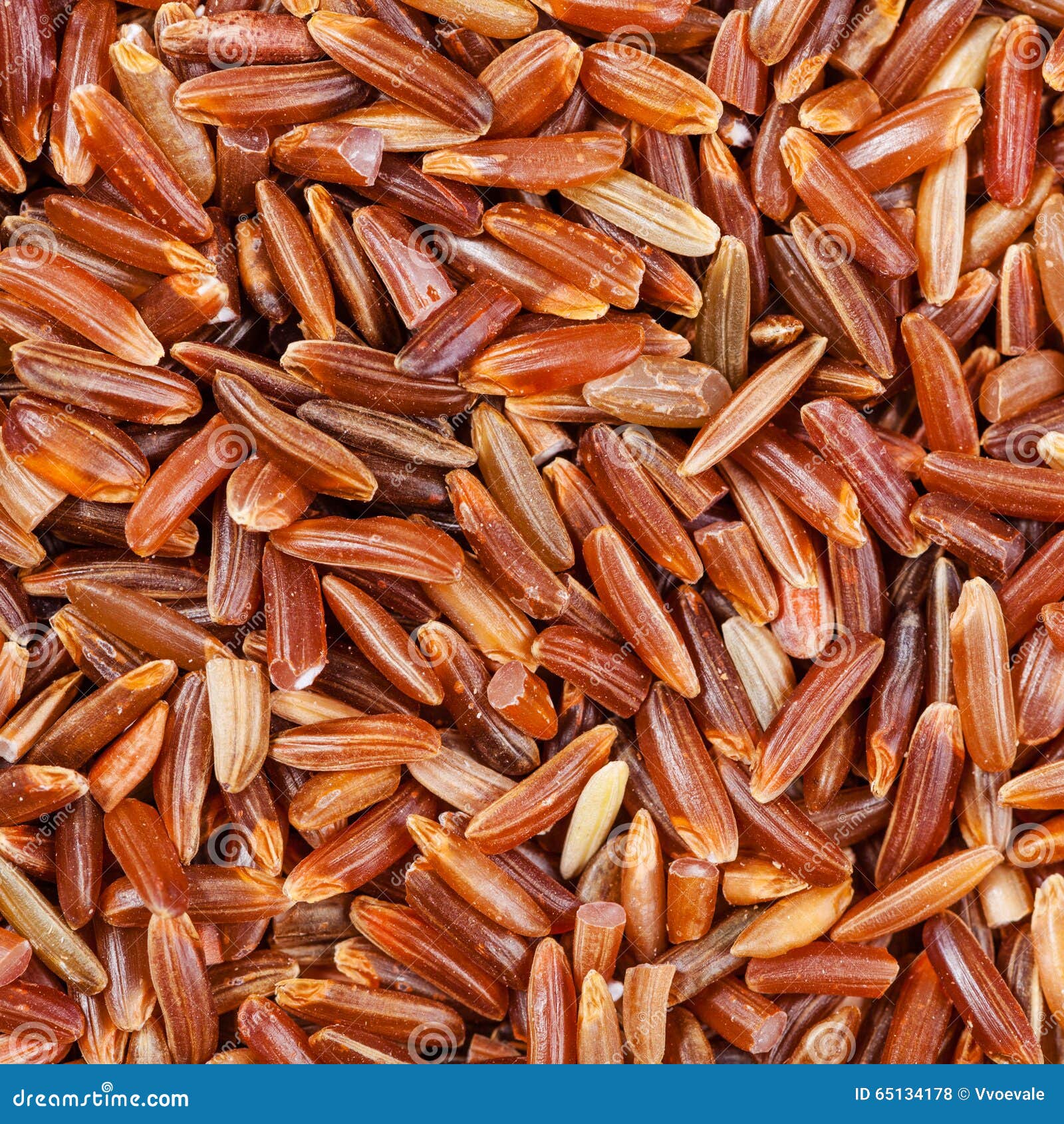 Uncooked Long Grain Red Kernel Rice Close Up Stock Photo - Image of ...