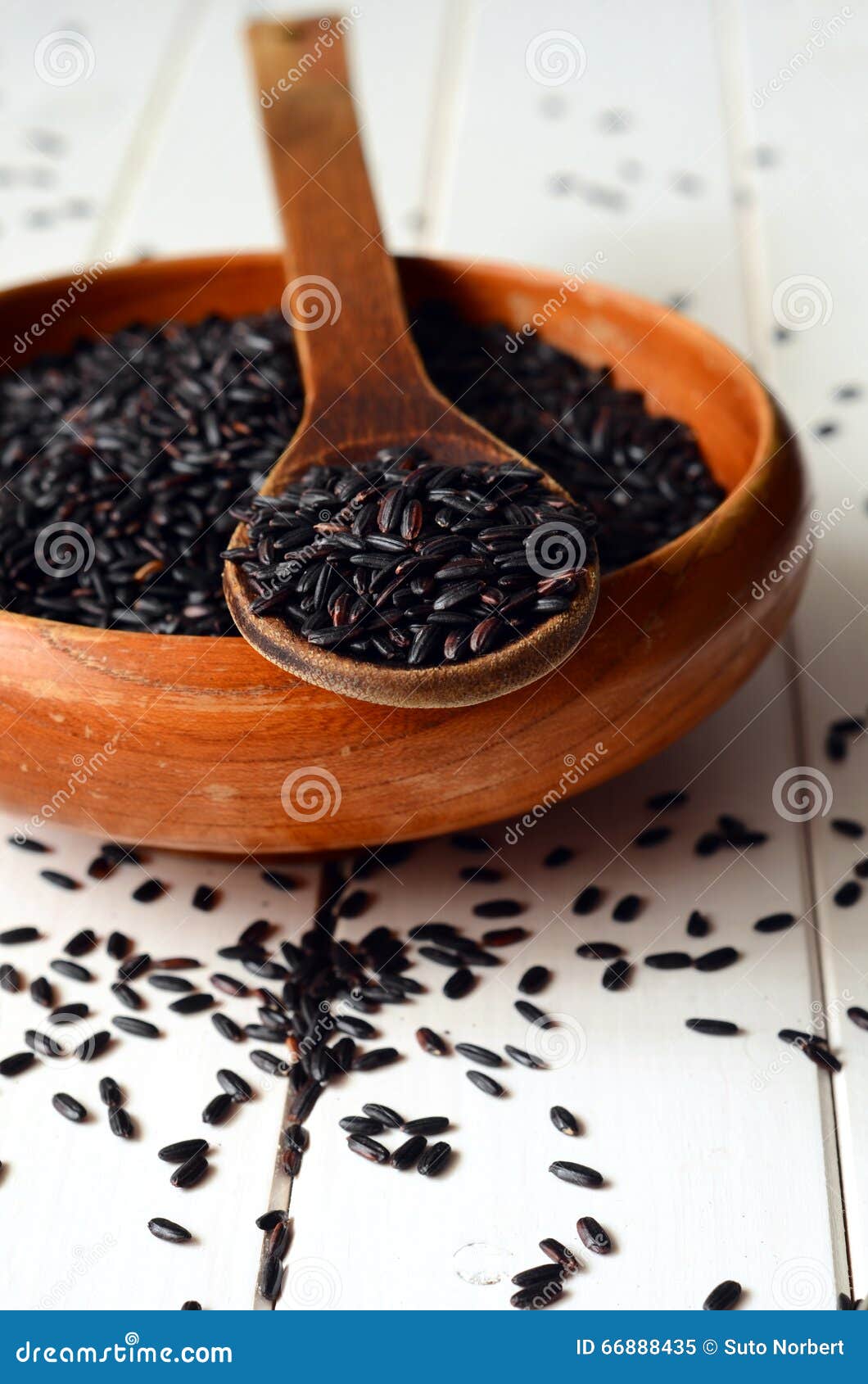 Uncooked, Organic Black Rice Stock Image - Image of agriculture, bowl ...