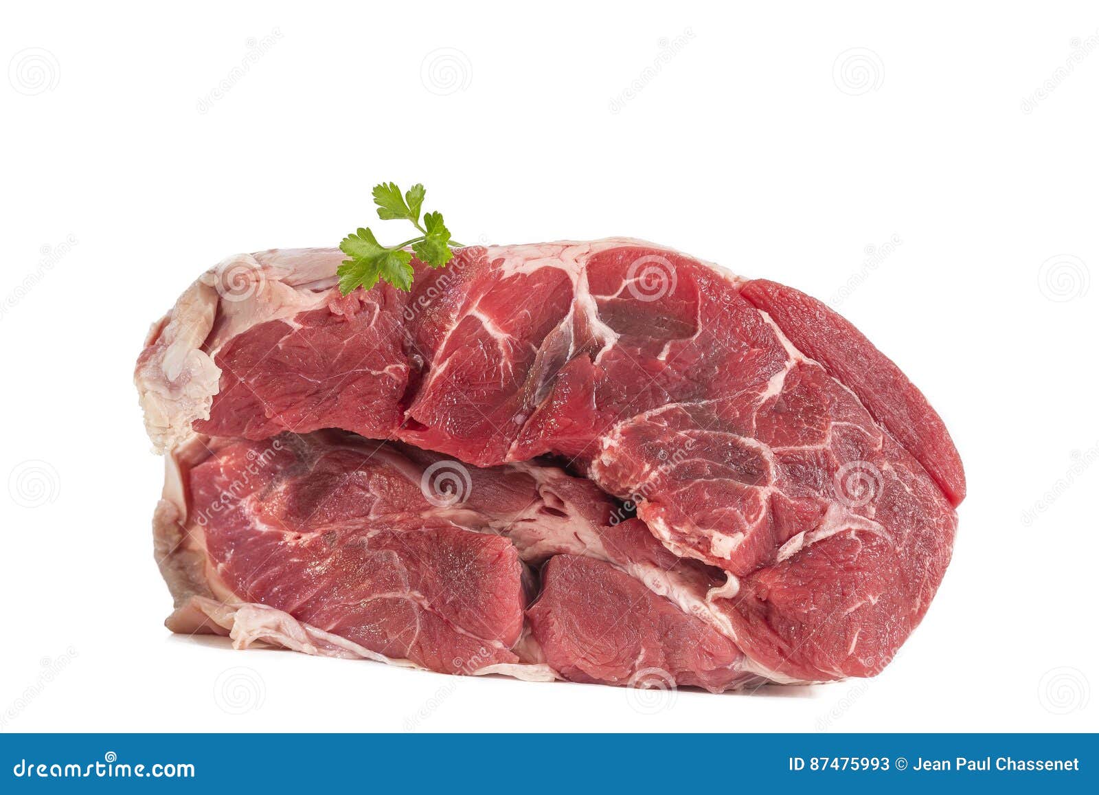 Uncooked Organic Shin of Beef Meat Isolated Stock Image - Image of ...