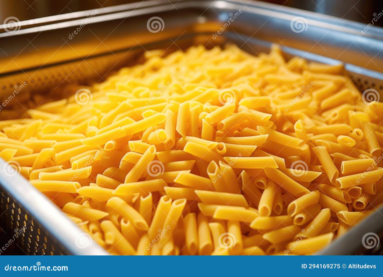 Uncooked Pasta Shells in a Production Bin Stock Illustration ...