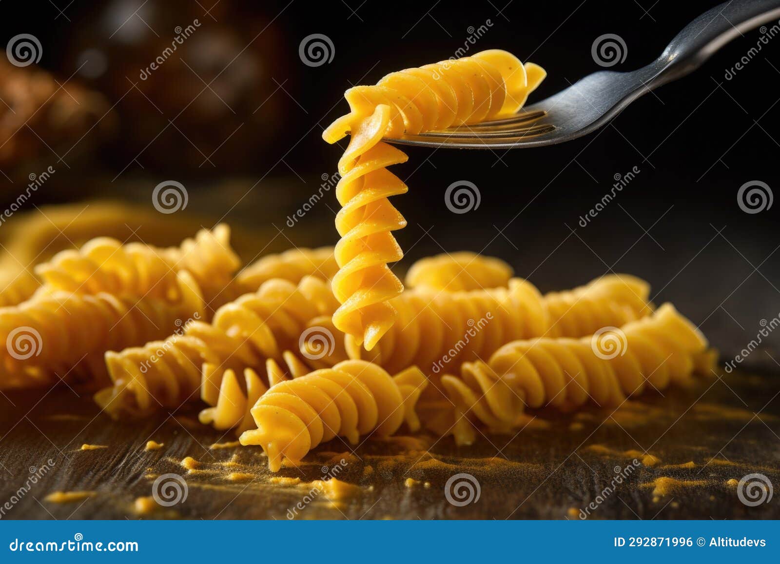 Uncooked Pasta Twirled Around a Fork Stock Photo - Image of generated ...