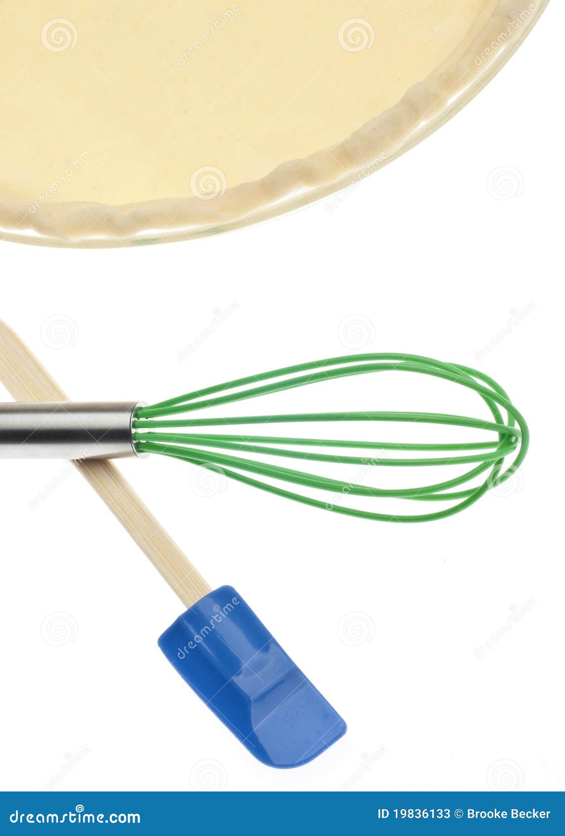 Uncooked Pie Crust with Kitchen Tools Stock Image - Image of green ...