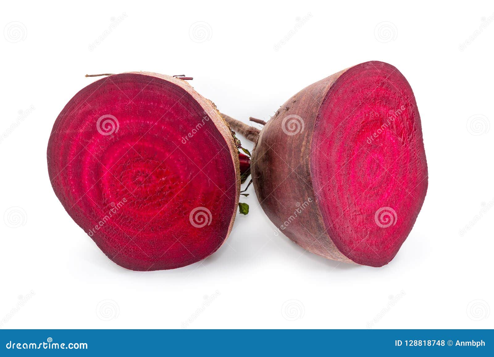 Uncooked Red Beetroot Cut in Half on a White Background Stock Photo ...