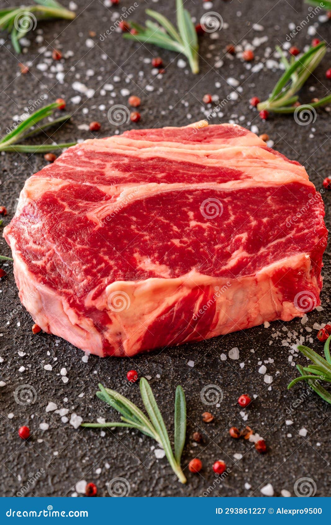 Uncooked rib eye steak stock image. Image of angus, closeup - 293861227
