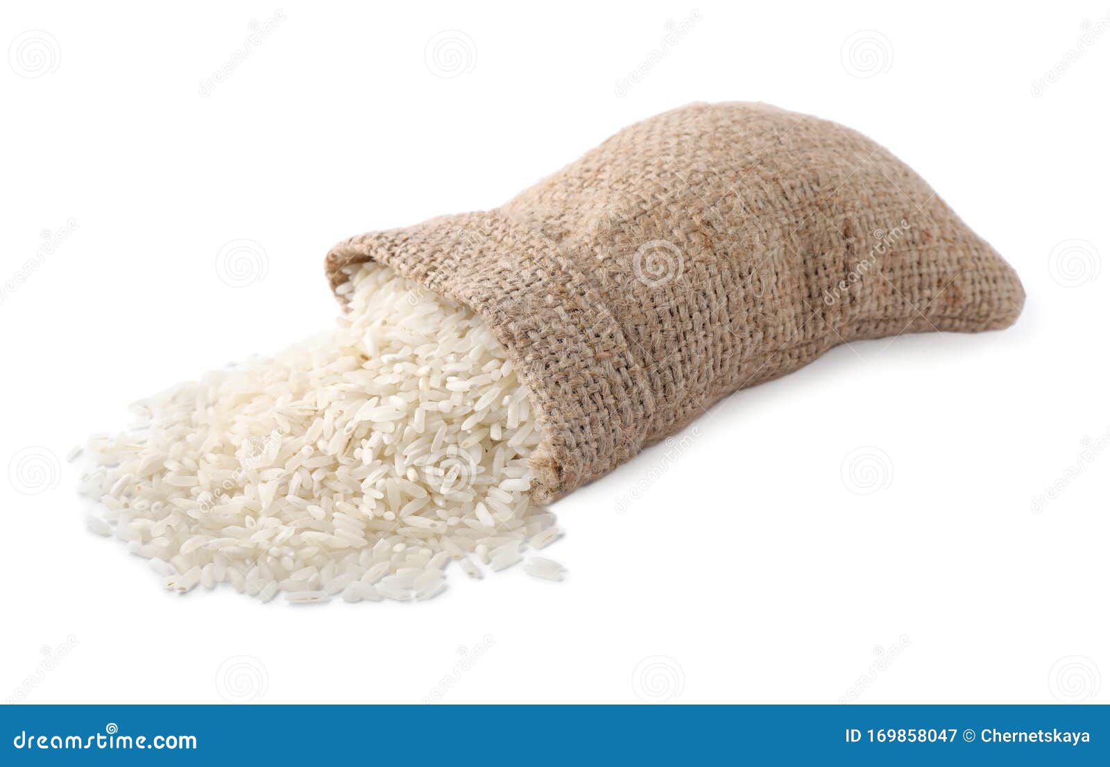 Uncooked rice in bag stock image. Image of overturned - 169858047