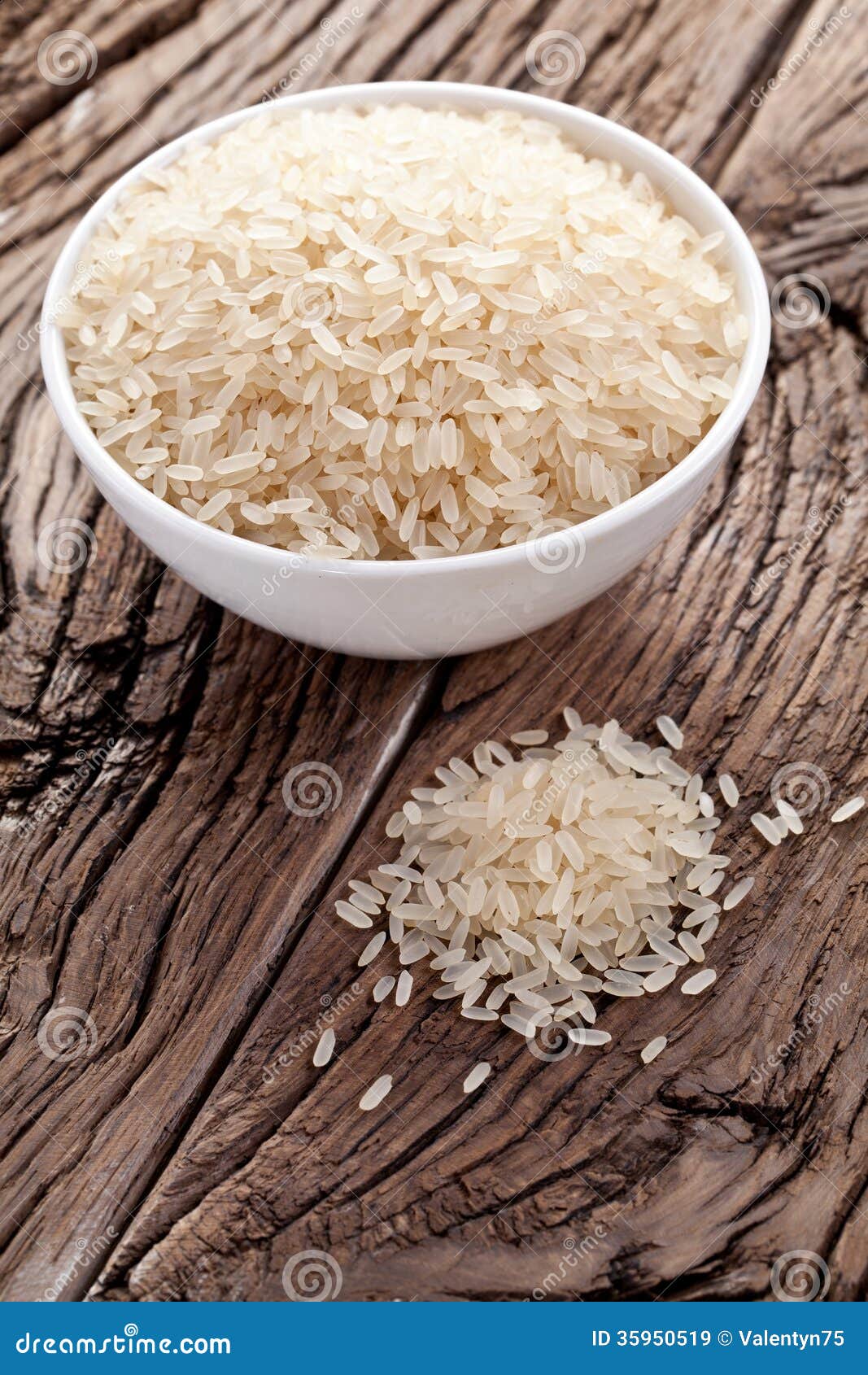 Uncooked rice in a bowl stock image. Image of ingredient - 35950519