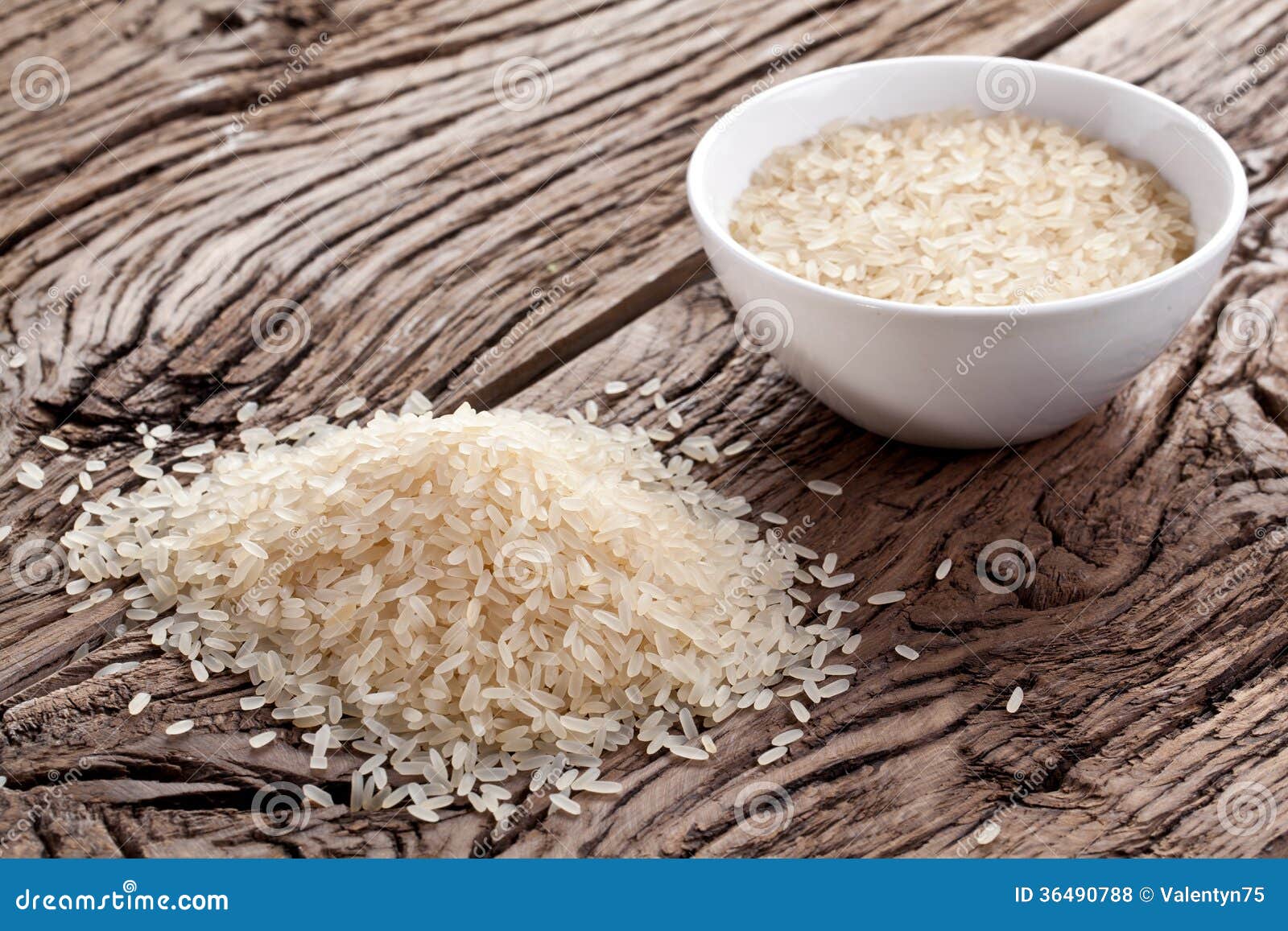 Uncooked rice in a bowl stock photo. Image of bowl, oriental - 36490788
