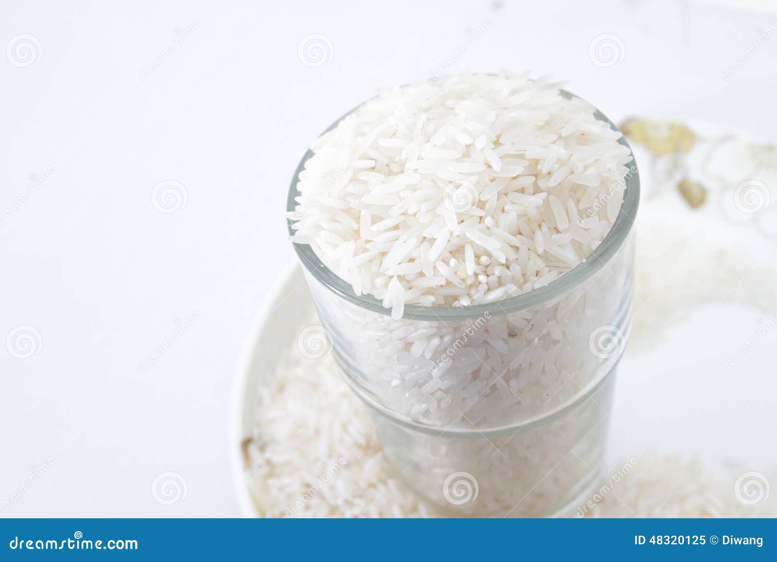 Uncooked rice in a glass stock image. Image of rice, background - 48320125
