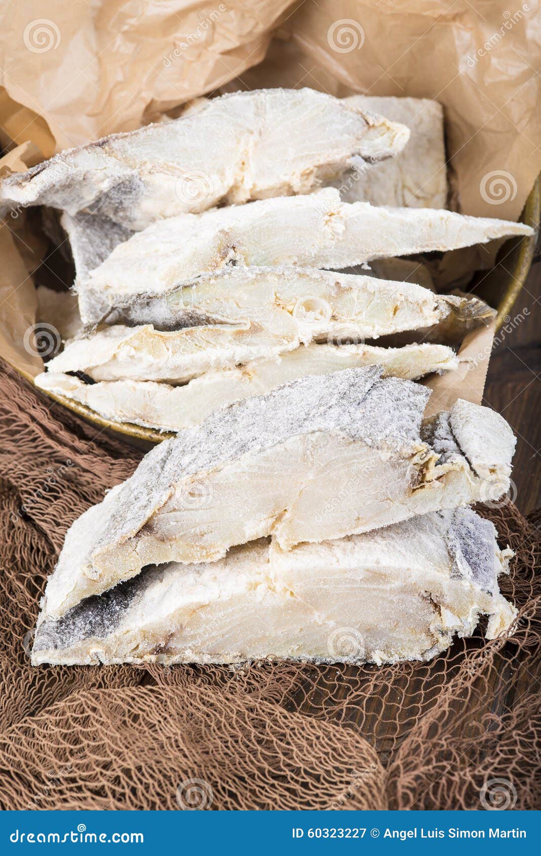 Uncooked Salted Cod on Fishing Nets Stock Image - Image of ocean ...