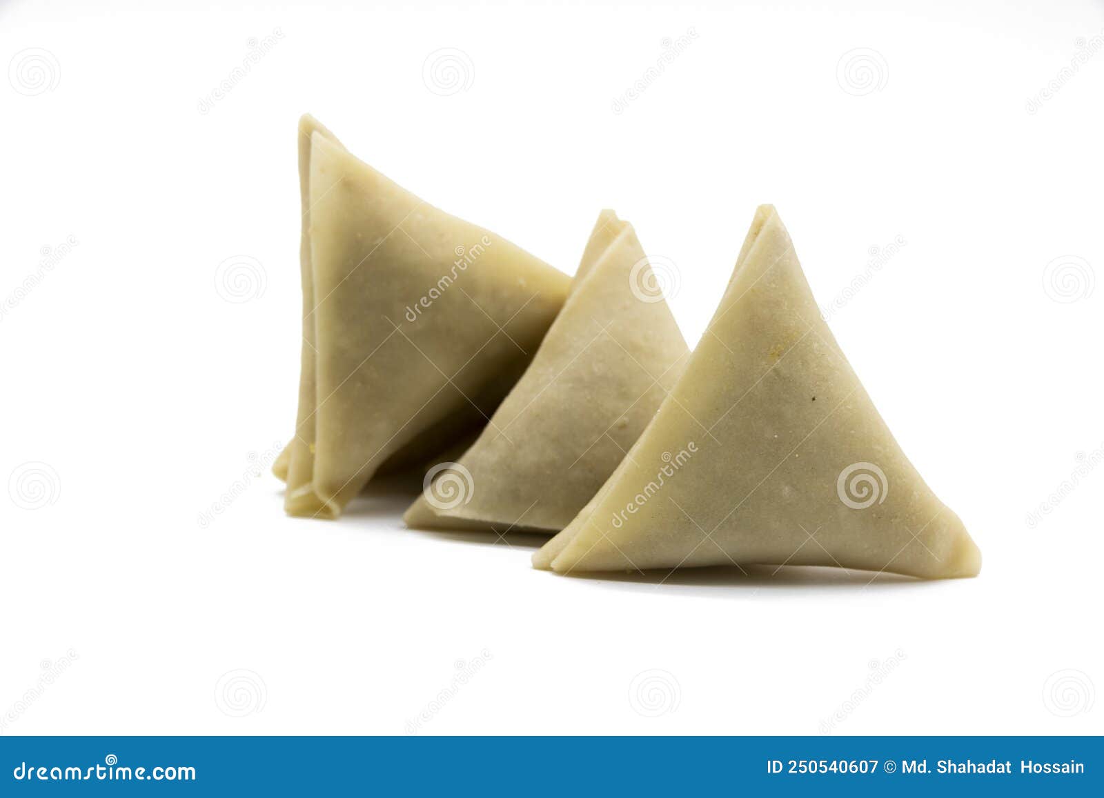 Uncooked Samosas with Meat and Vegetables Isolated on White Background ...