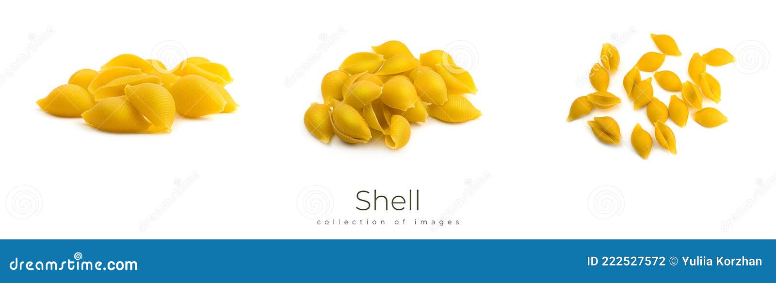 Uncooked Shell Pasta Isolated on White Background. Stock Photo - Image ...
