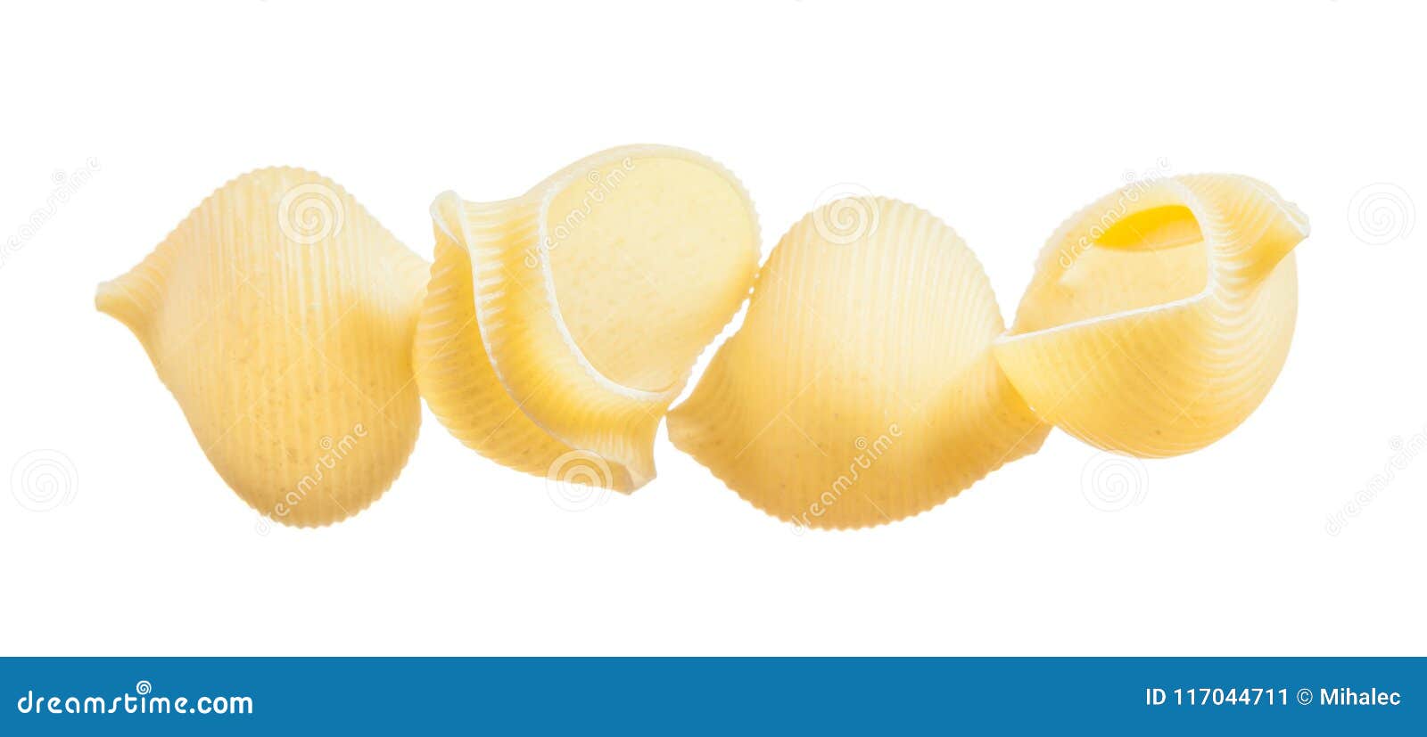Uncooked Short-cut Pasta Shells Isolated on White Stock Image - Image ...