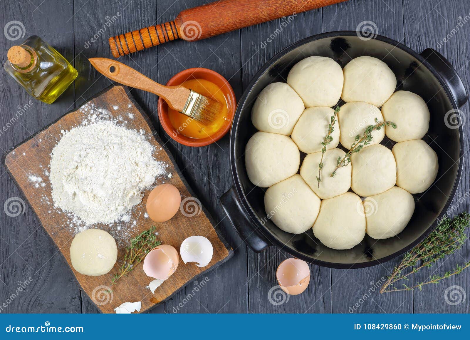Uncooked Soft and Fluffy Dinner Rolls Stock Photo - Image of italian ...