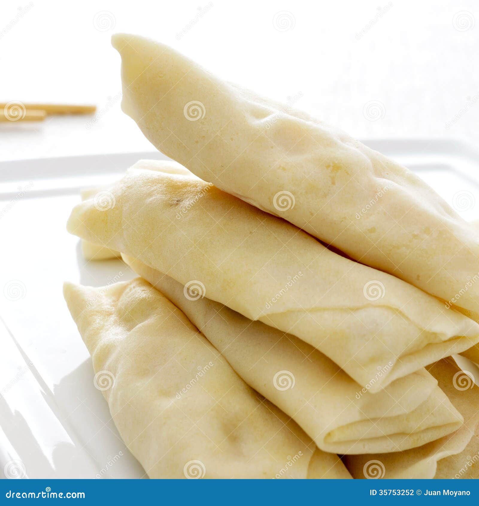 Uncooked spring rolls stock photo. Image of side, eating - 35753252