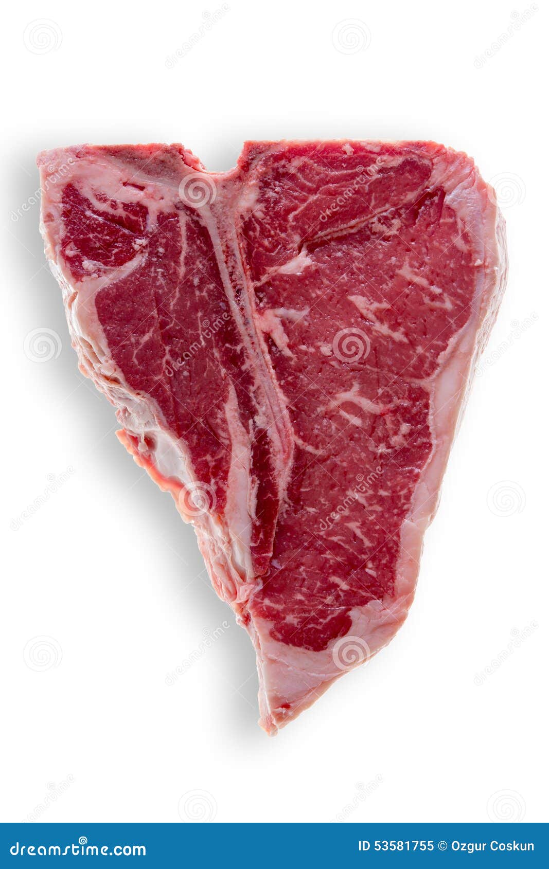 Uncooked T-Bone Steak on White Background Stock Image - Image of grill ...