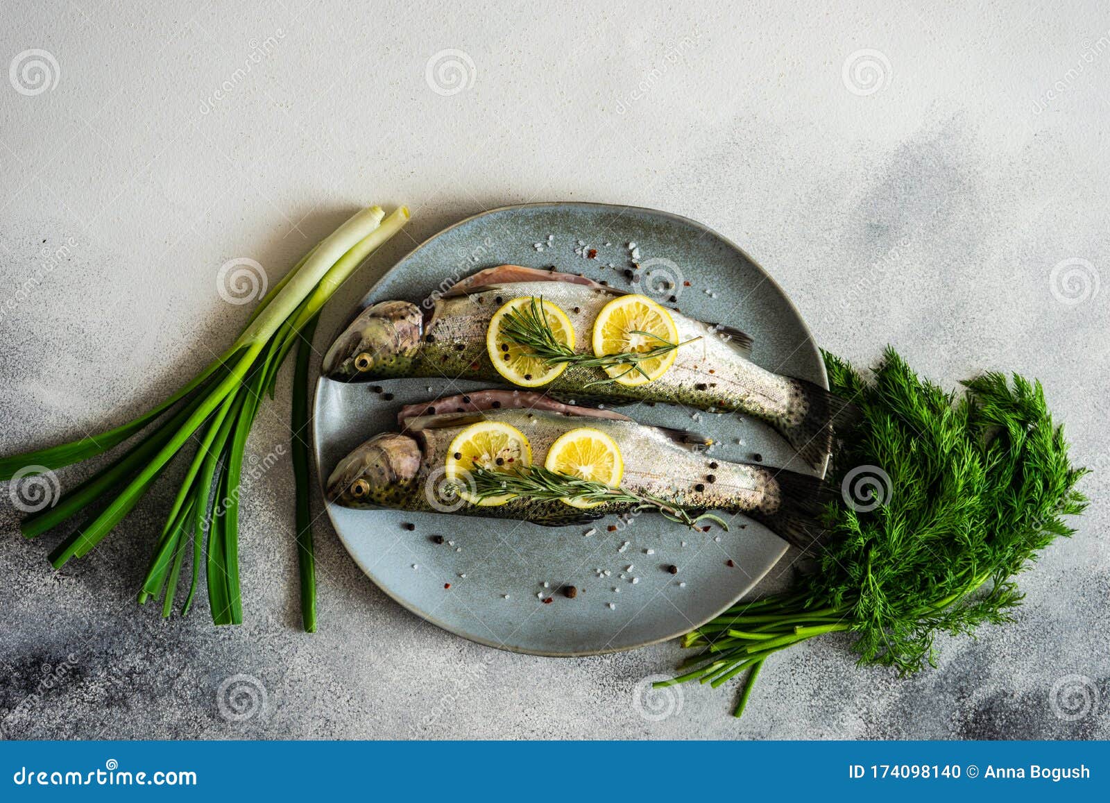 Uncooked trout fish stock photo. Image of background - 174098140
