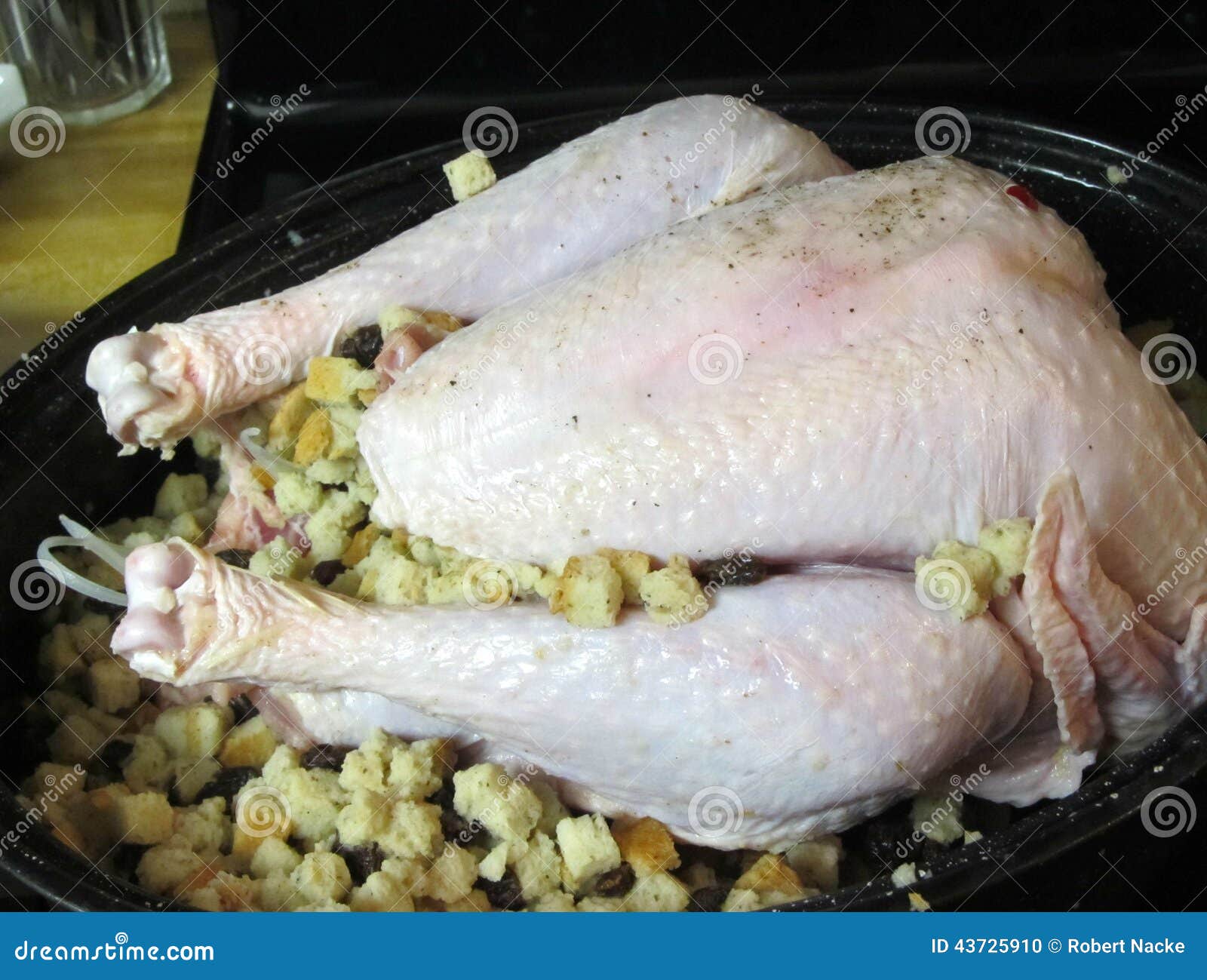 Uncooked Turkey stock photo. Image of holiiday, stuffing - 43725910