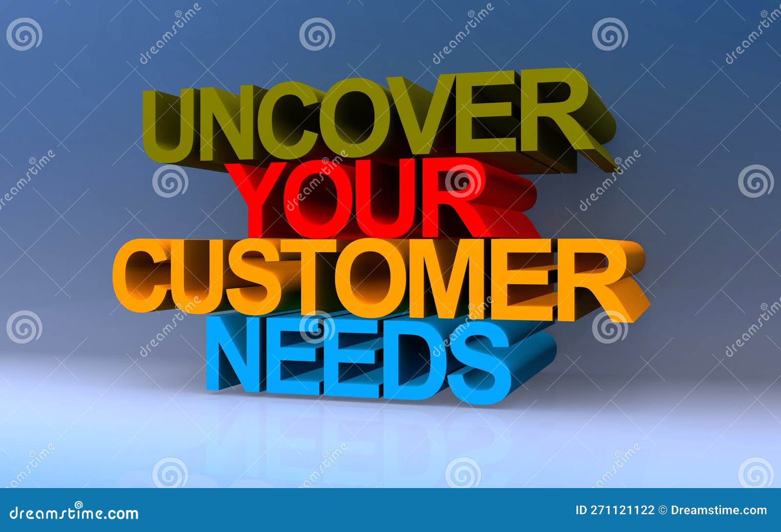 Uncover Your Customer Needs on Blue Stock Illustration - Illustration ...