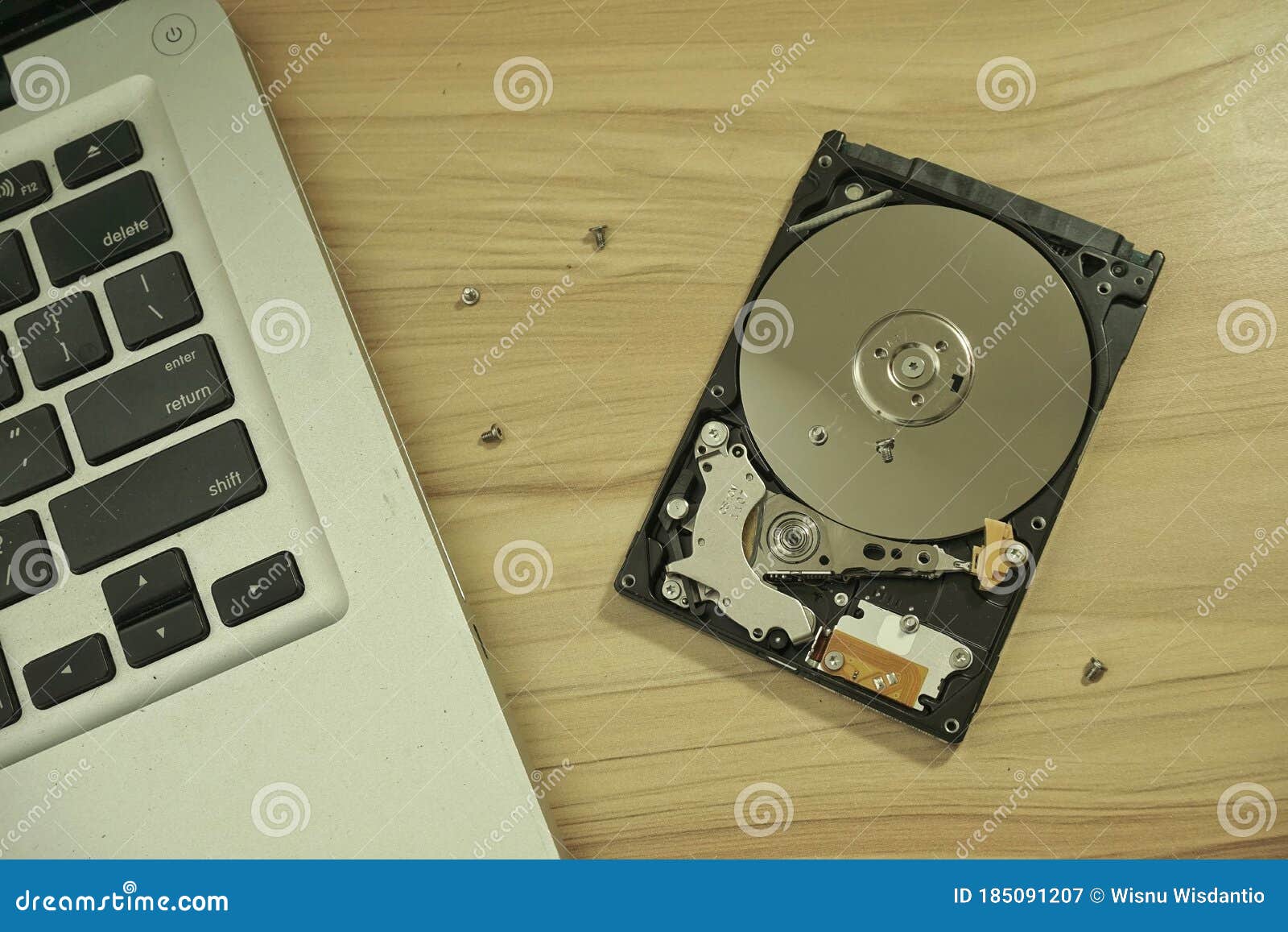 Uncovered Broken 2.5 Inch Hard Drive With Unreadable Data. Royalty-Free ...
