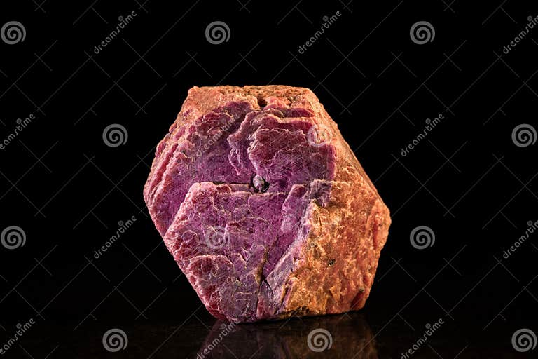 Uncut Ruby in Front of Black Stock Photo - Image of gemstones ...