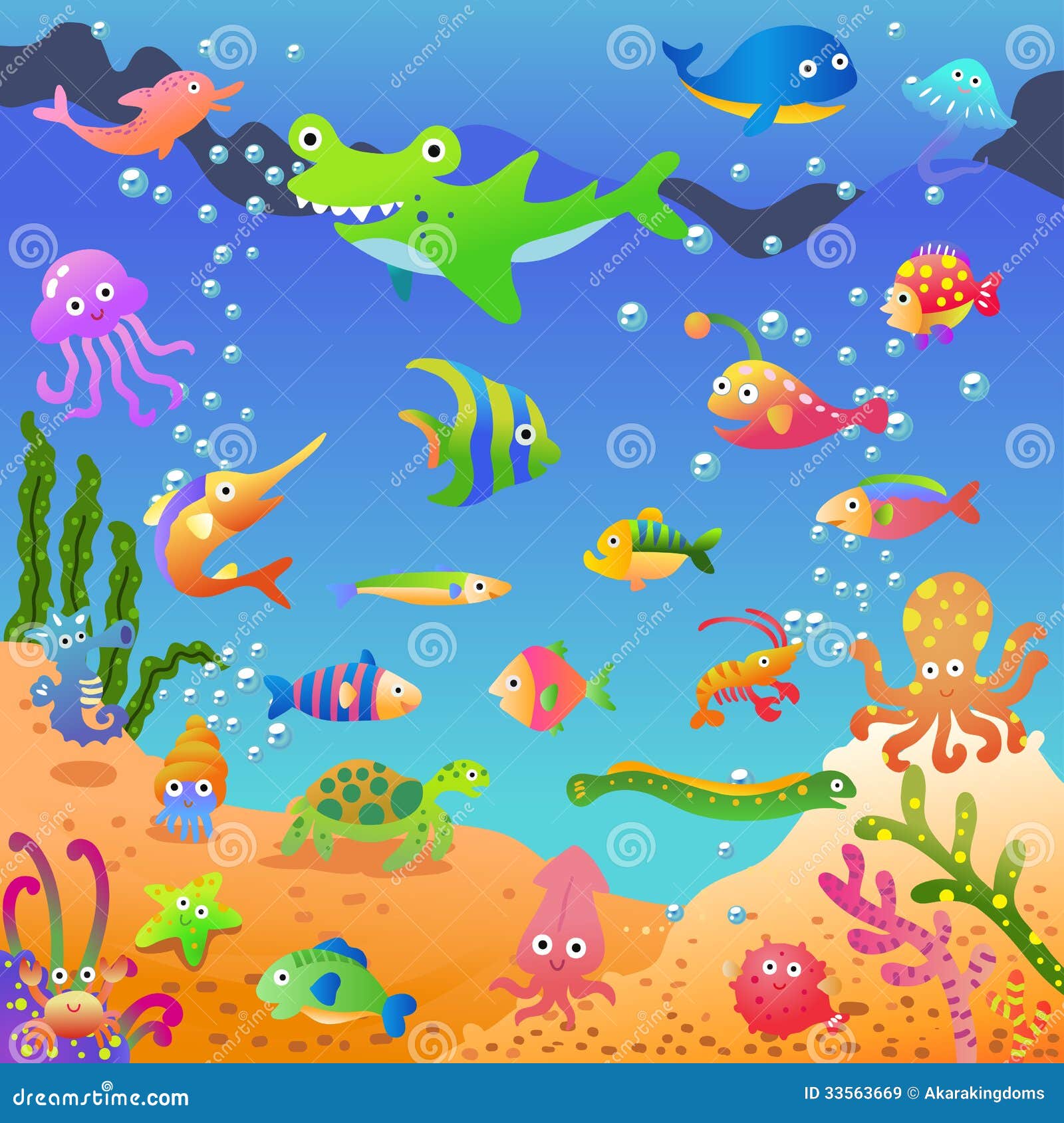 Unde deep blue sea stock vector. Illustration of aquarium - 33563669