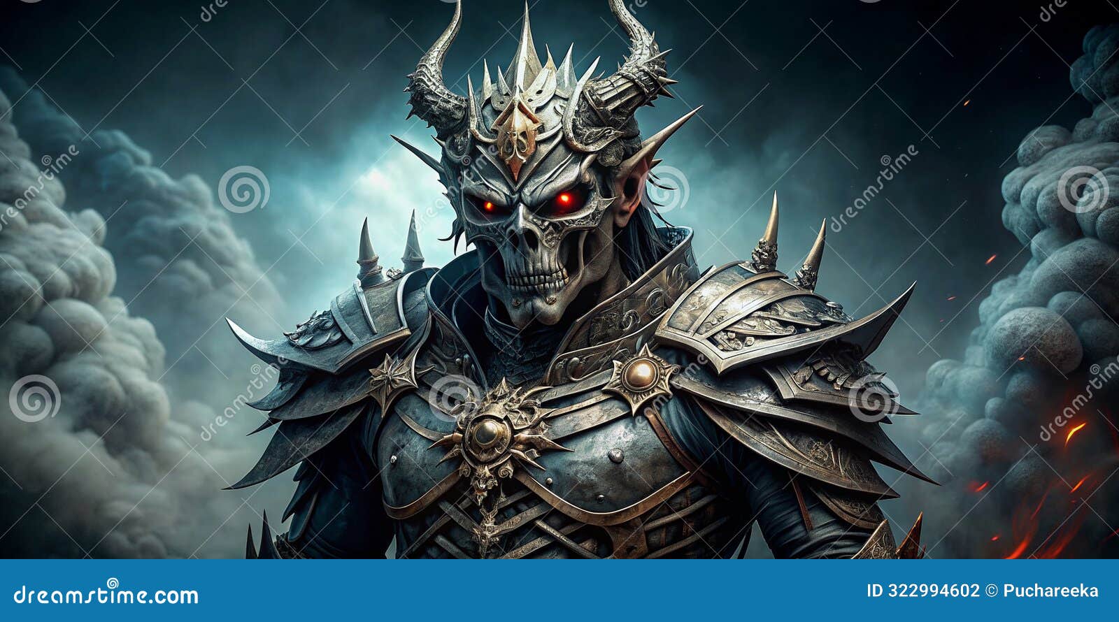 Undead Ancient Demon Warlord Covered with Ironclad Armor AI-Created ...