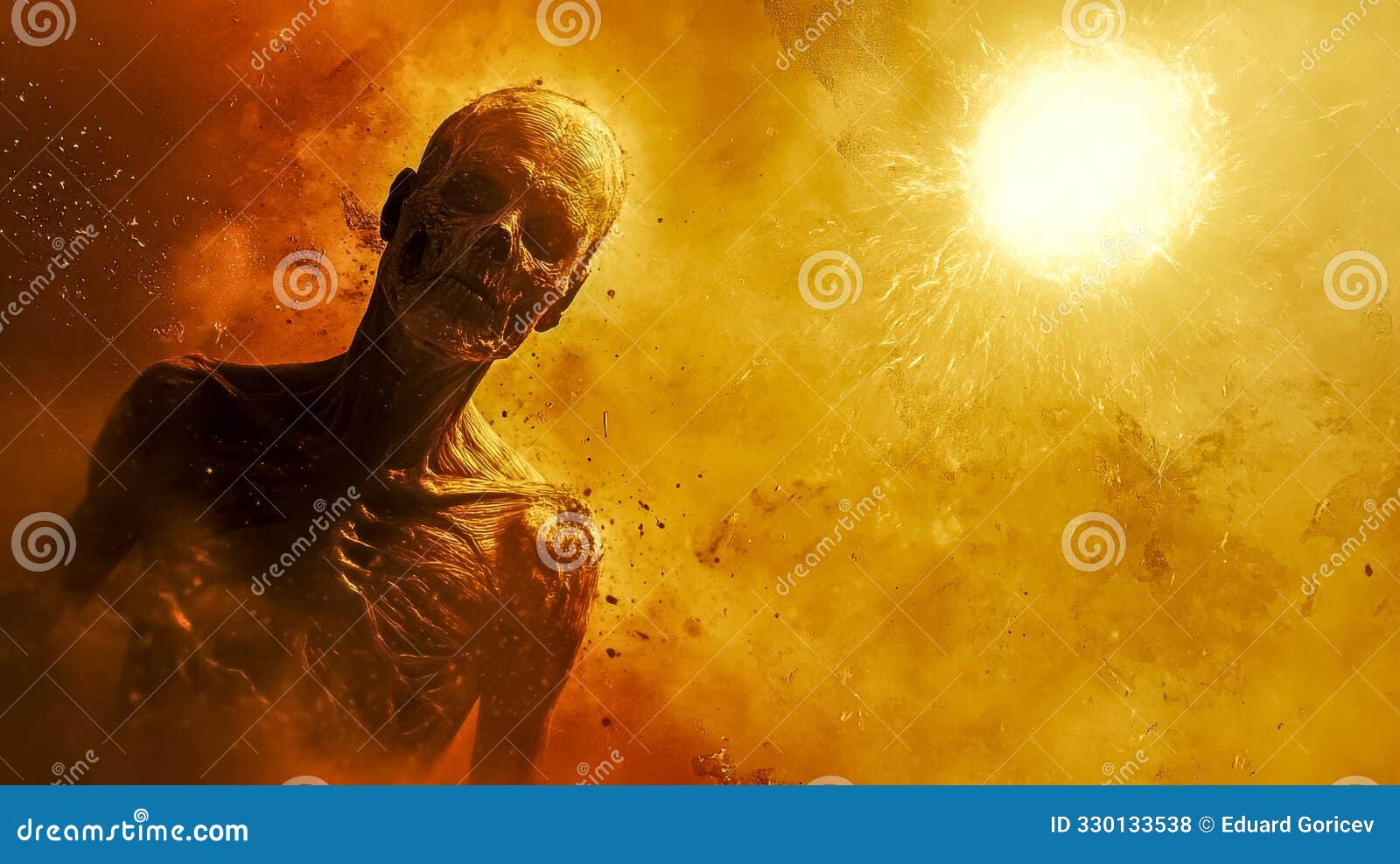Undead Creature Emerging from Fiery Abyss Stock Illustration ... Undead Creature Emerging from Fiery Abyss Stock Illustration ...