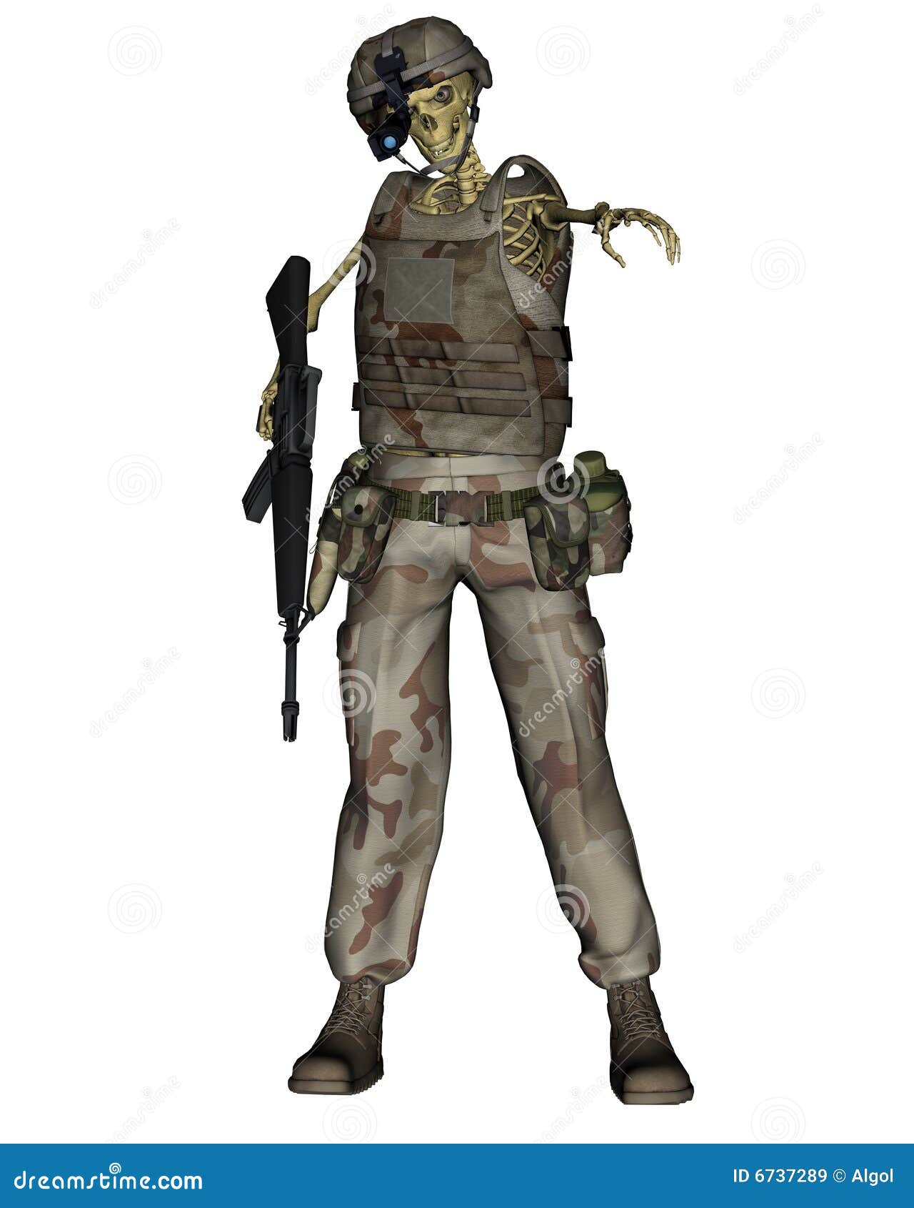 Undead Desert Soldier Skeleton Stock Illustration - Illustration of ...
