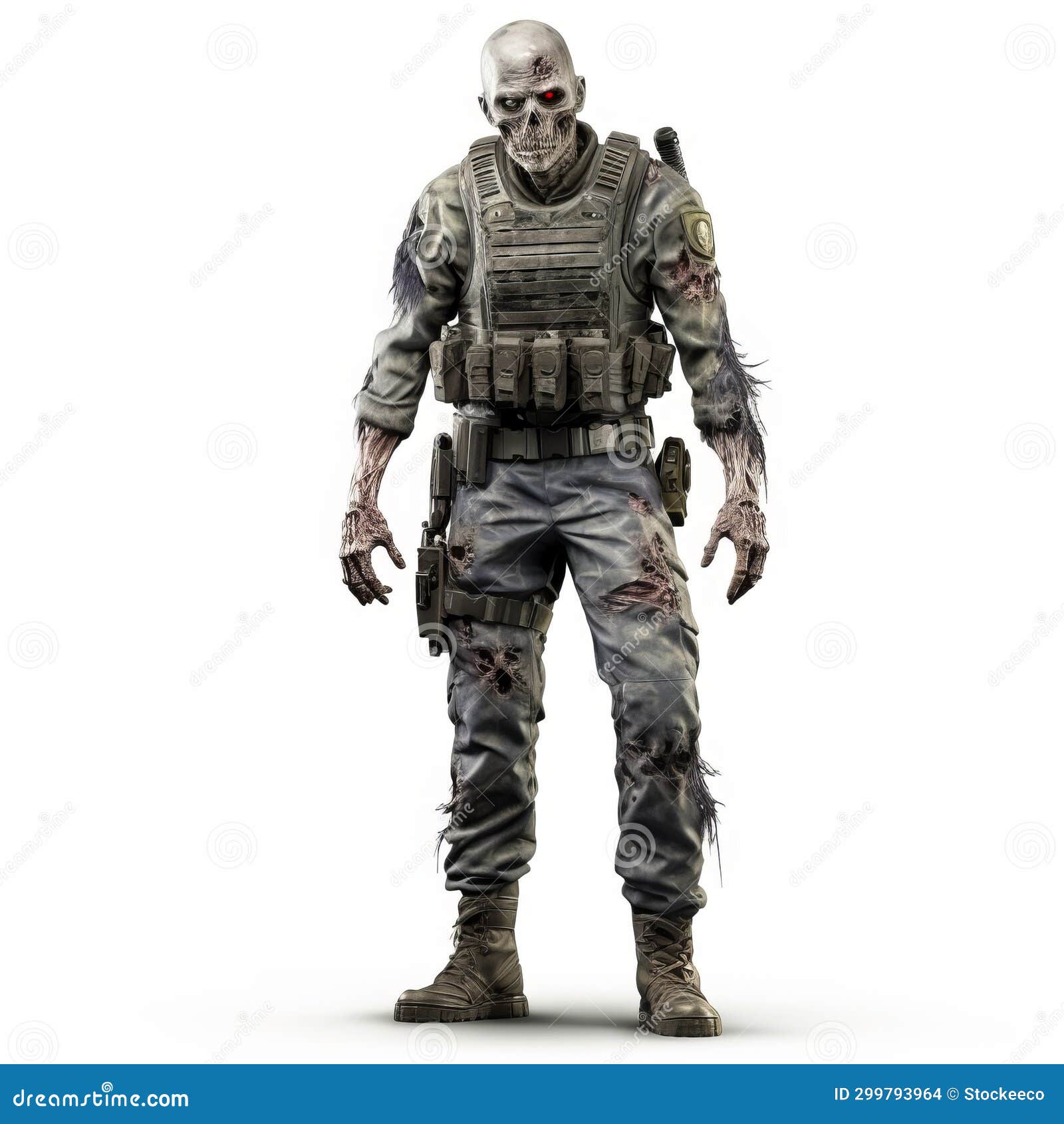 Undead Warrior: a Low-resolution Zombie Soldier in Uniform Stock ...