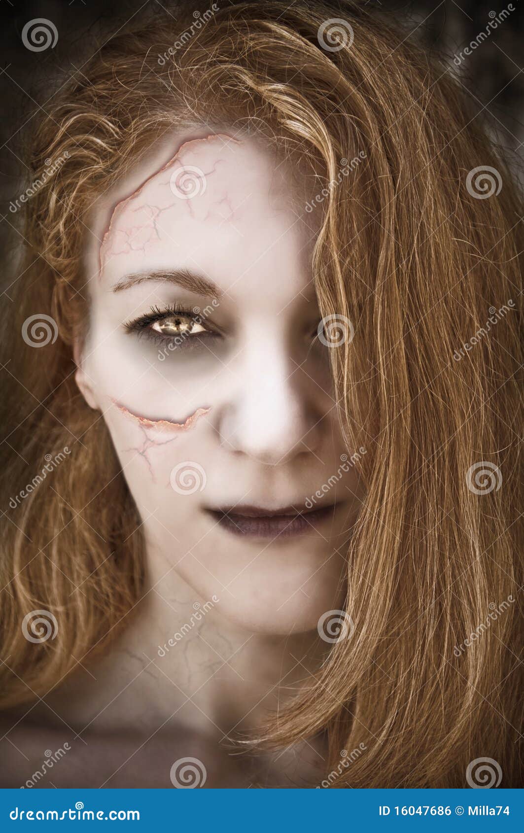 Undead woman. stock photo. Image of long, halloween, intense - 16047686