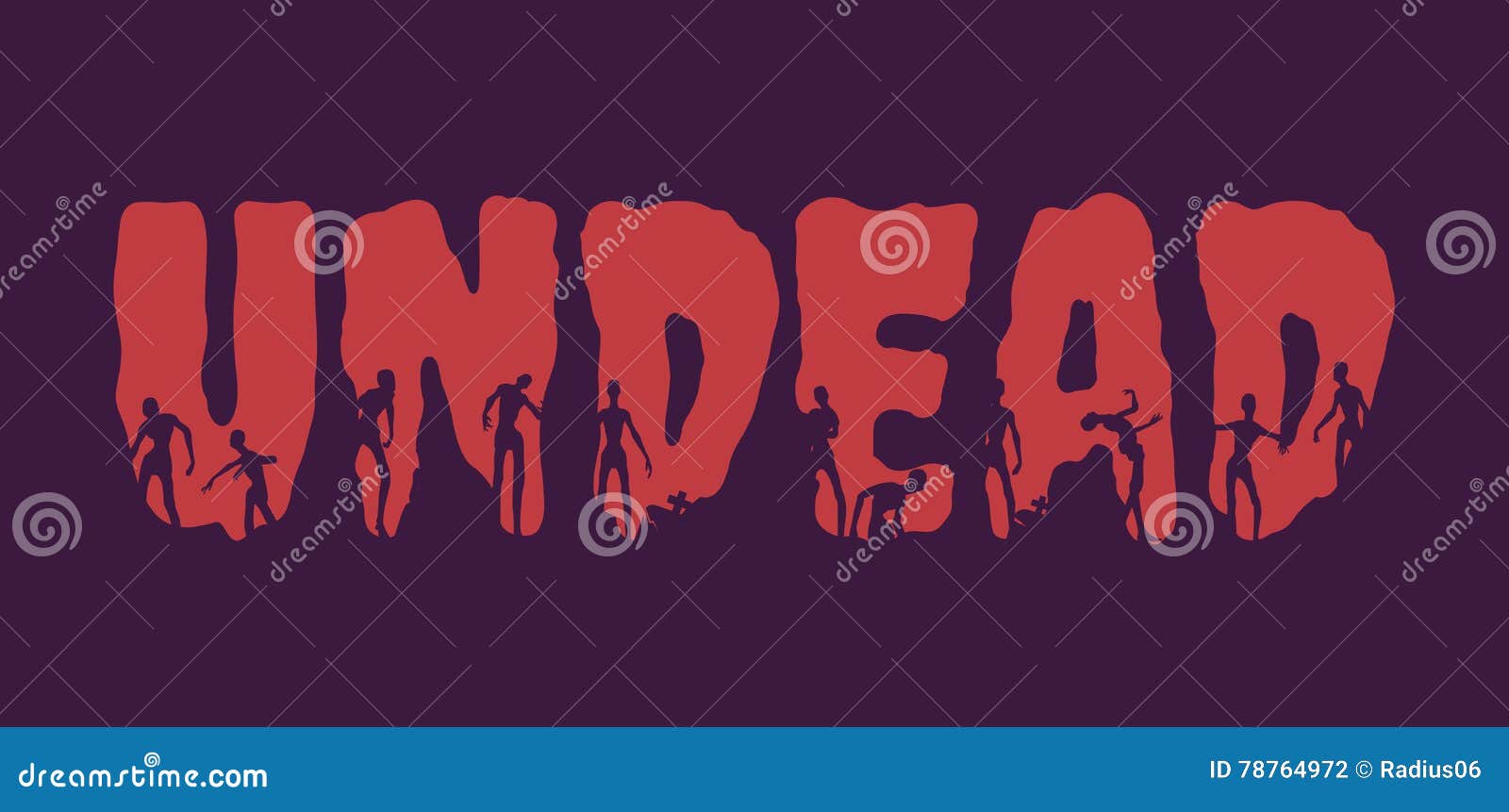 Undead Word and Silhouettes on Them Stock Vector - Illustration of ...