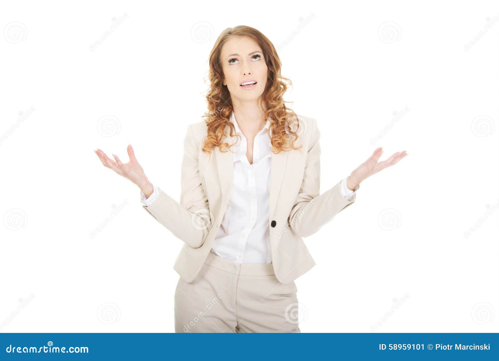 Undecided business woman. stock image. Image of isolated - 58959101